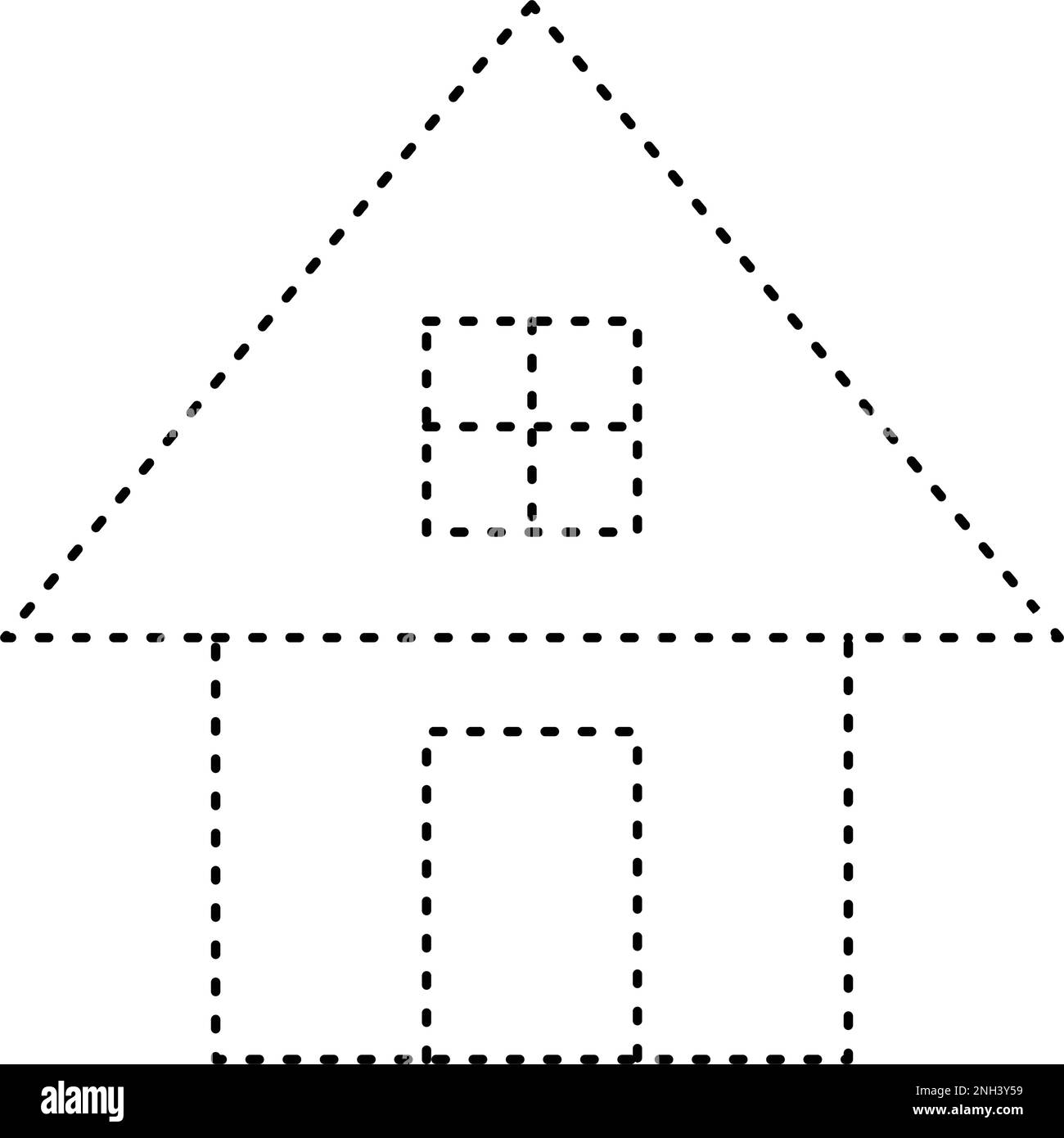 Maison de traçage lignes pointillées forme pour les enfants d'école ...