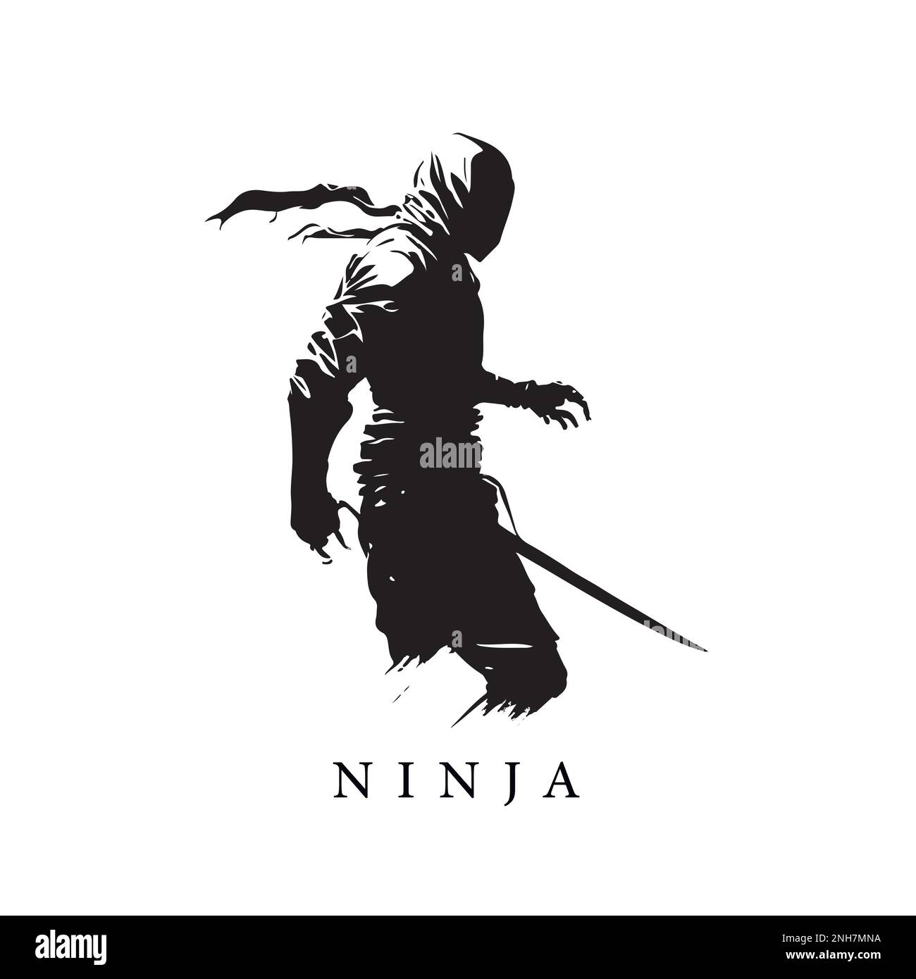 Modèle vectoriel du logo de la mascotte Ninja, concepts de conception ...