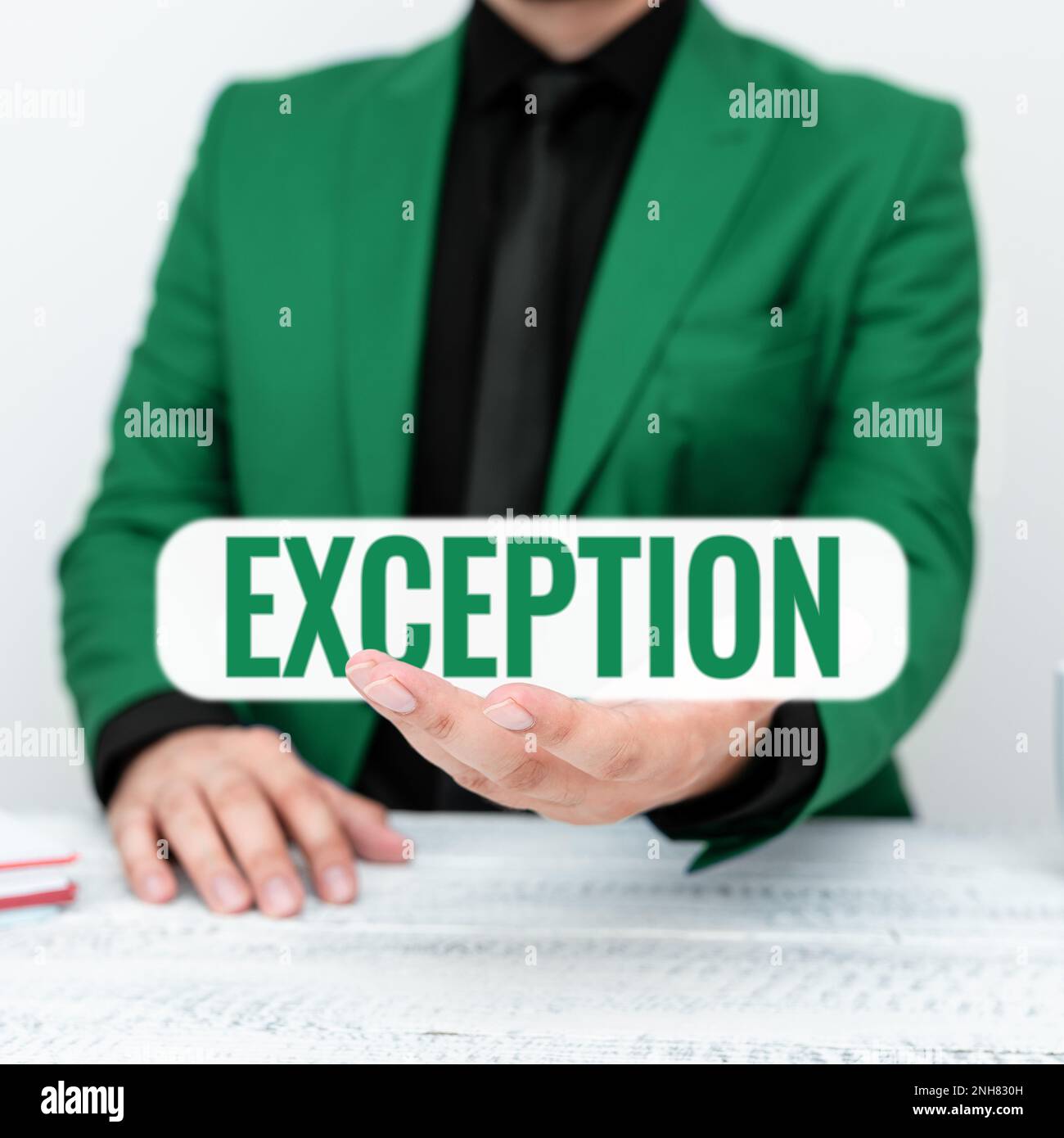 Exception d'écriture de texte affiché. Personne ou chose conceptuelle ...