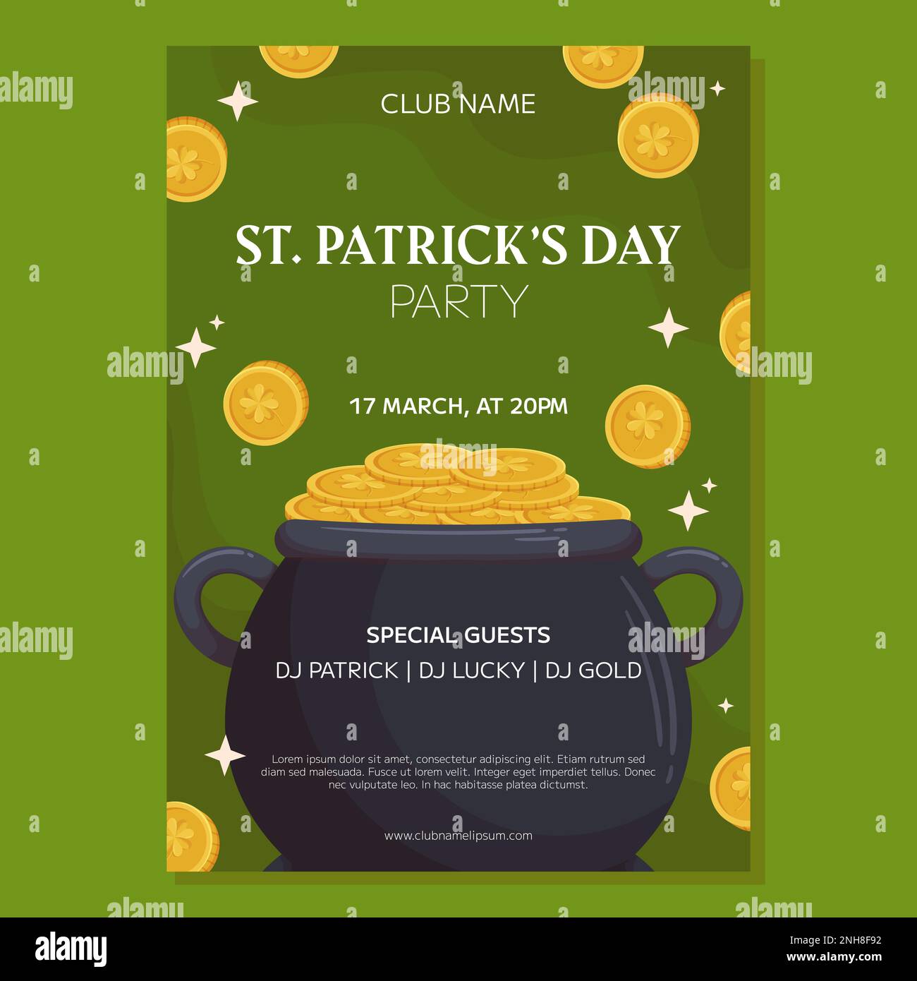 Modèle d'affiche pour la fête des fêtes de Saint Patrick. Chou-fleur de ...