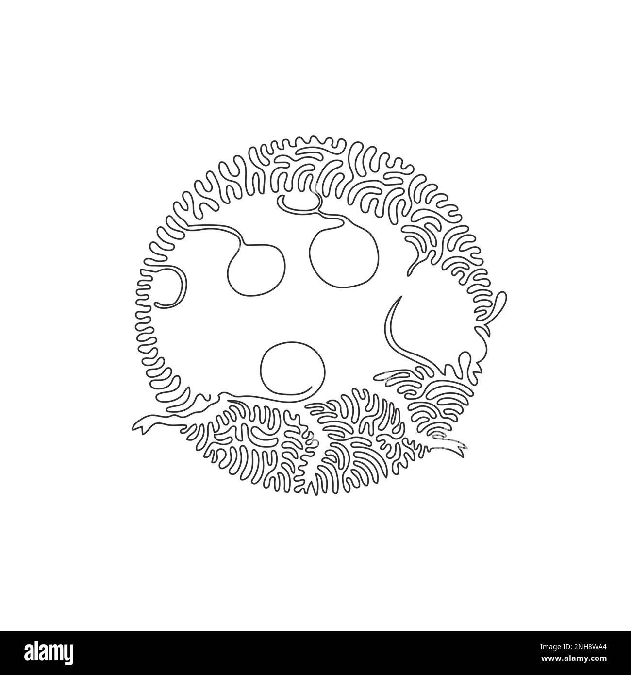 Courbe Continue Un Dessin De Ligne De Lart Abstrait De Coccinelle