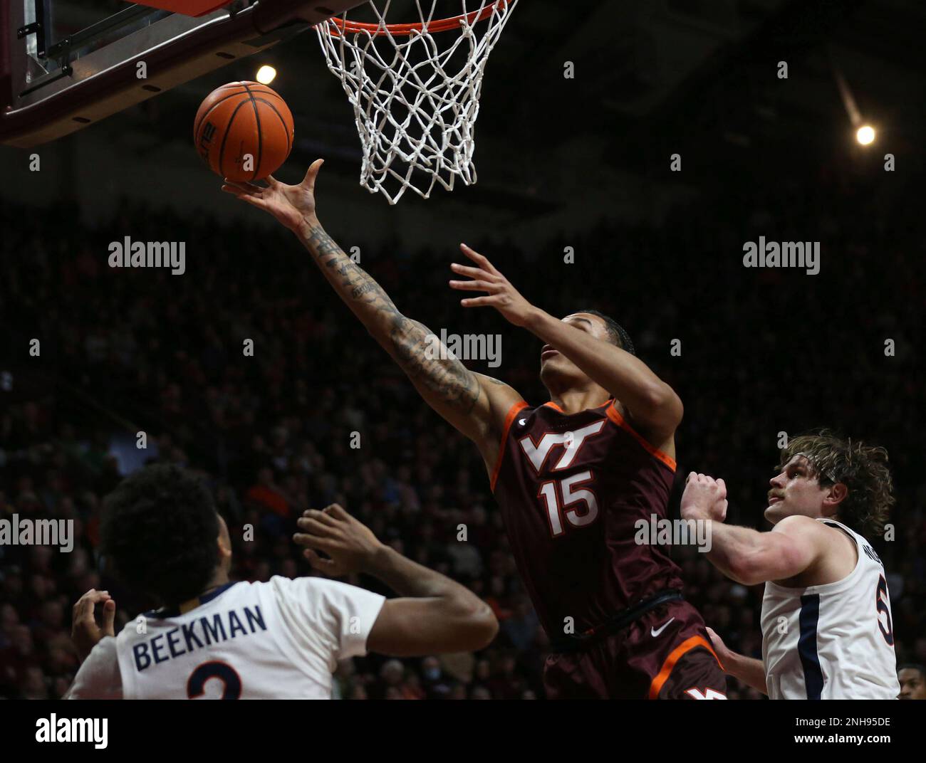 Virginia Tech's Lynn Kidd (15) scores in the second half of an NCAA ...