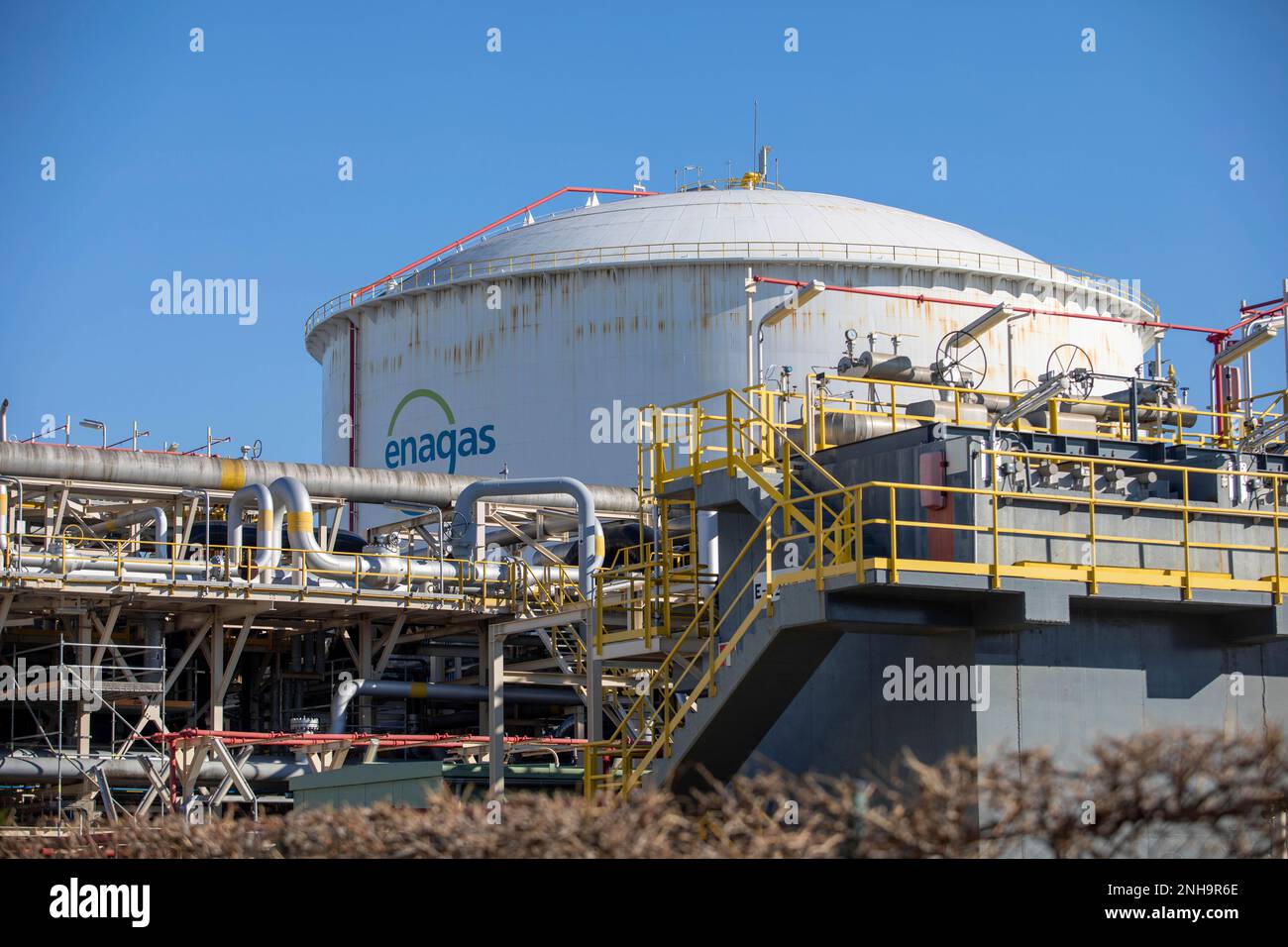 Enagás regasification plant at the Port of Barcelona, on February 2 ...