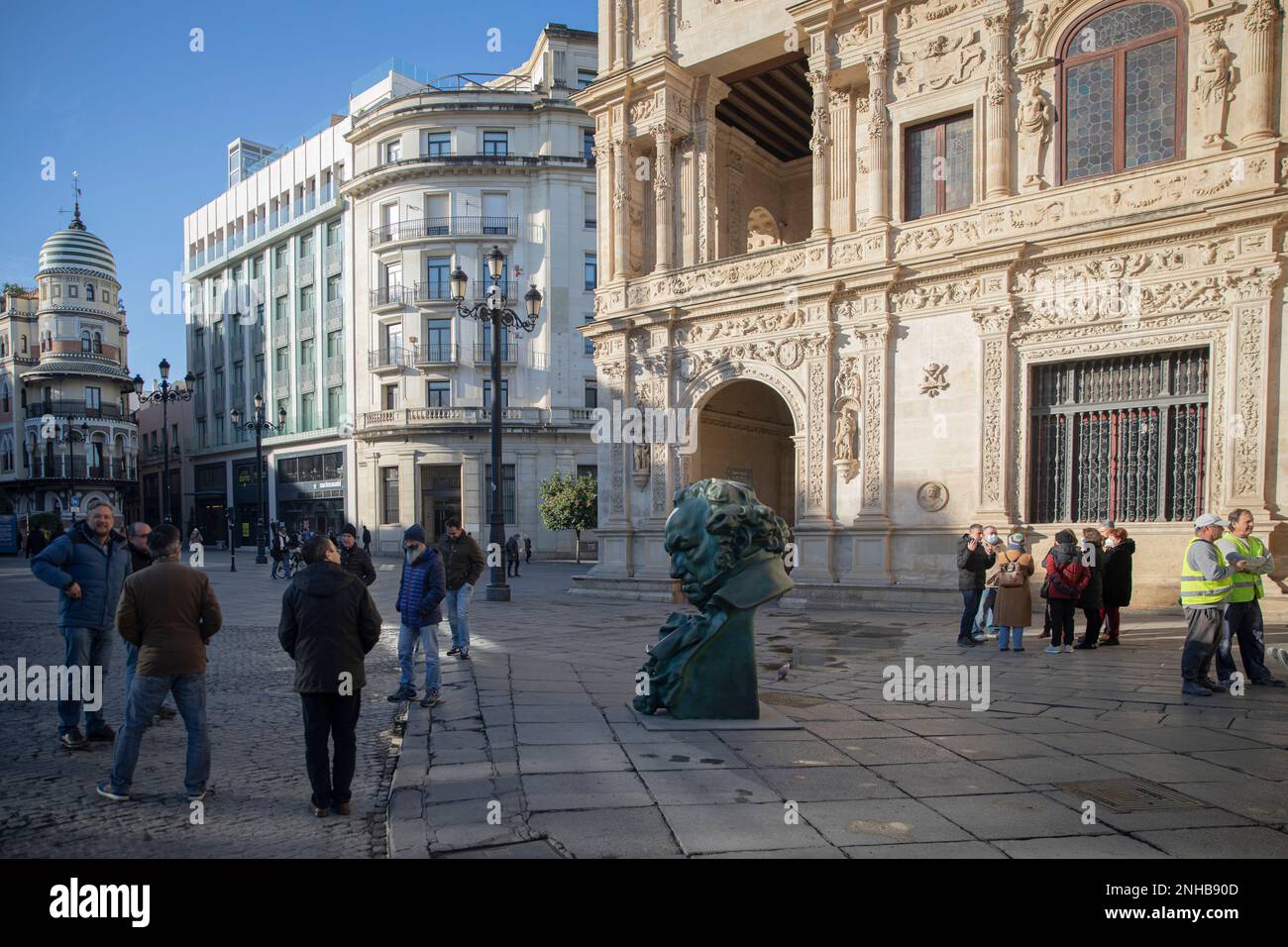One of the giant replicas of the statue of Los Goya installed in the ...