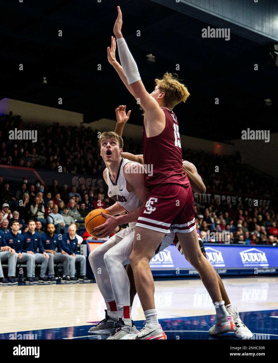 January 21, 2023 Moraga, CA U.S.A. St. Mary's Gaels center Mitchell ...