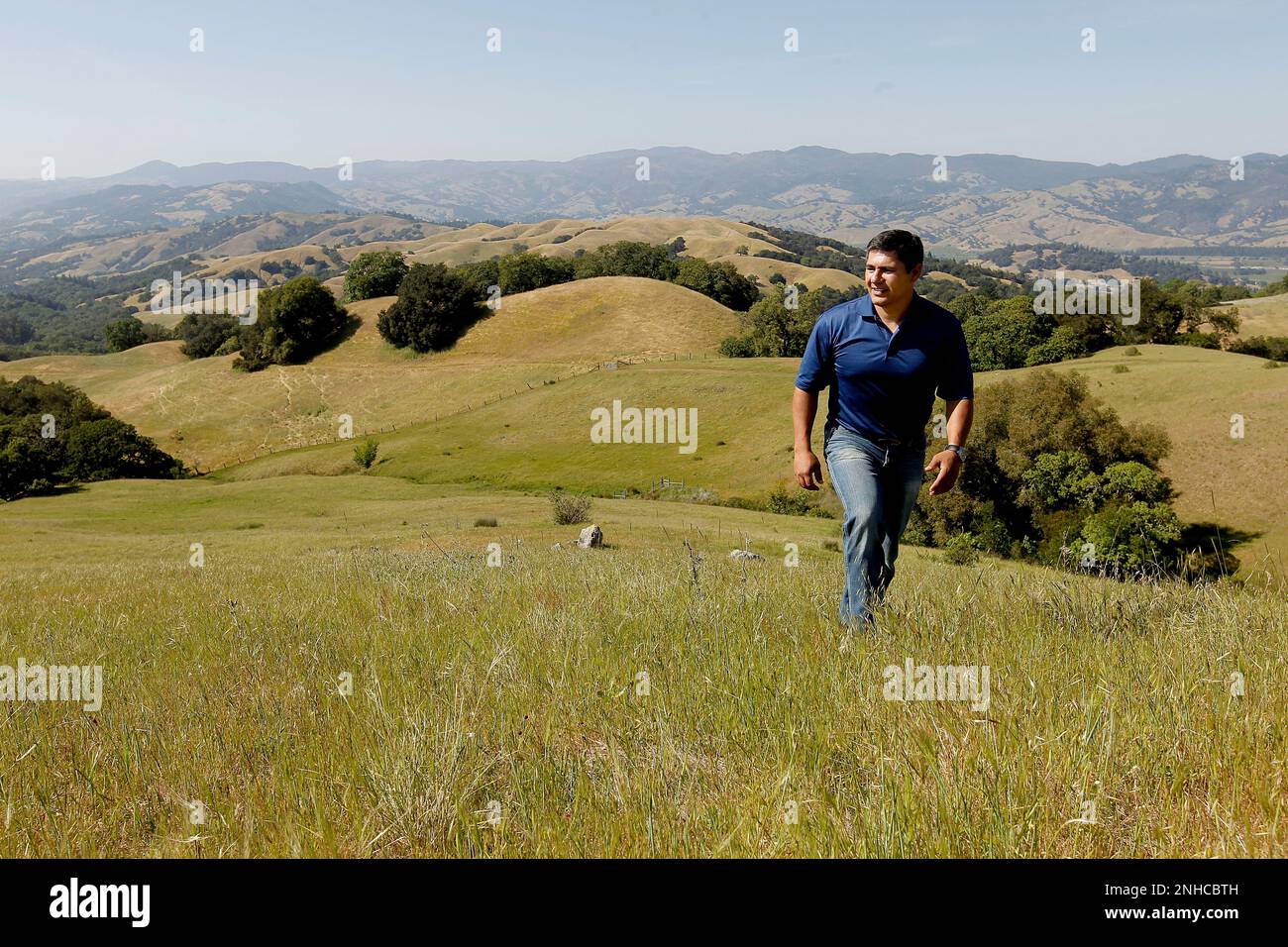 Scott Gabaldon, the chairman of the Mishewal Wappo tribe, high above ...