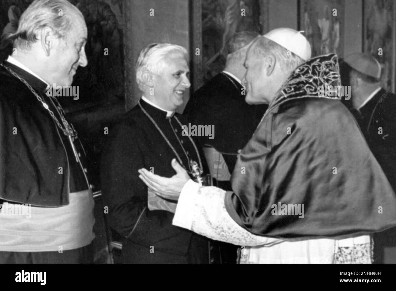 FILE - Pope John Paul II, right, speaks to German cardinals Alfred ...