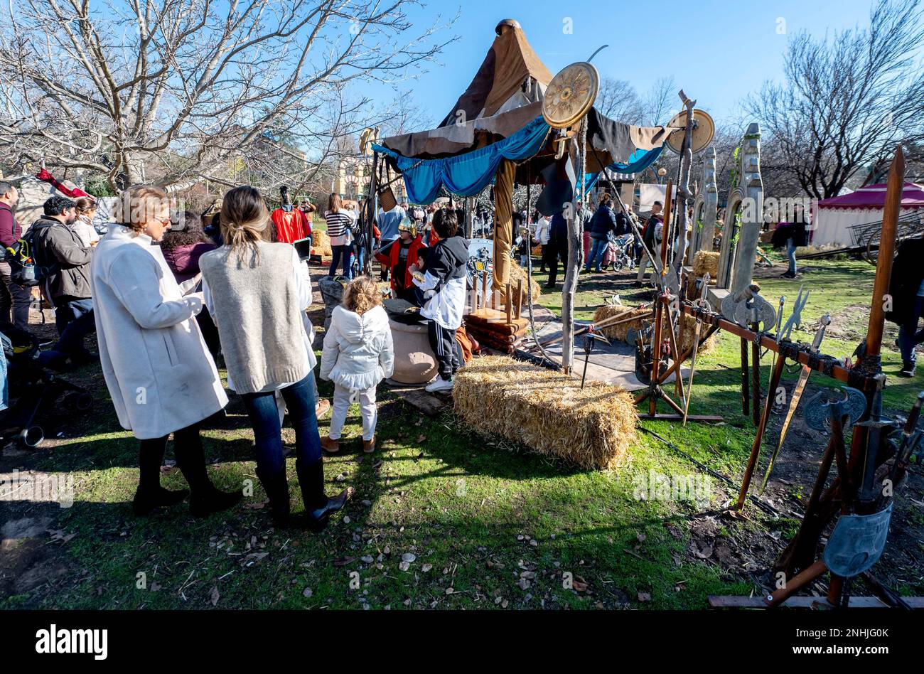 Children interact with the characters at the Three Kings Camp, on ...