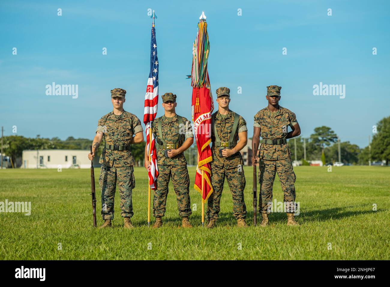 ÉTATS-UNIS La garde de couleur du corps maritime avec 3rd Bataillon ...