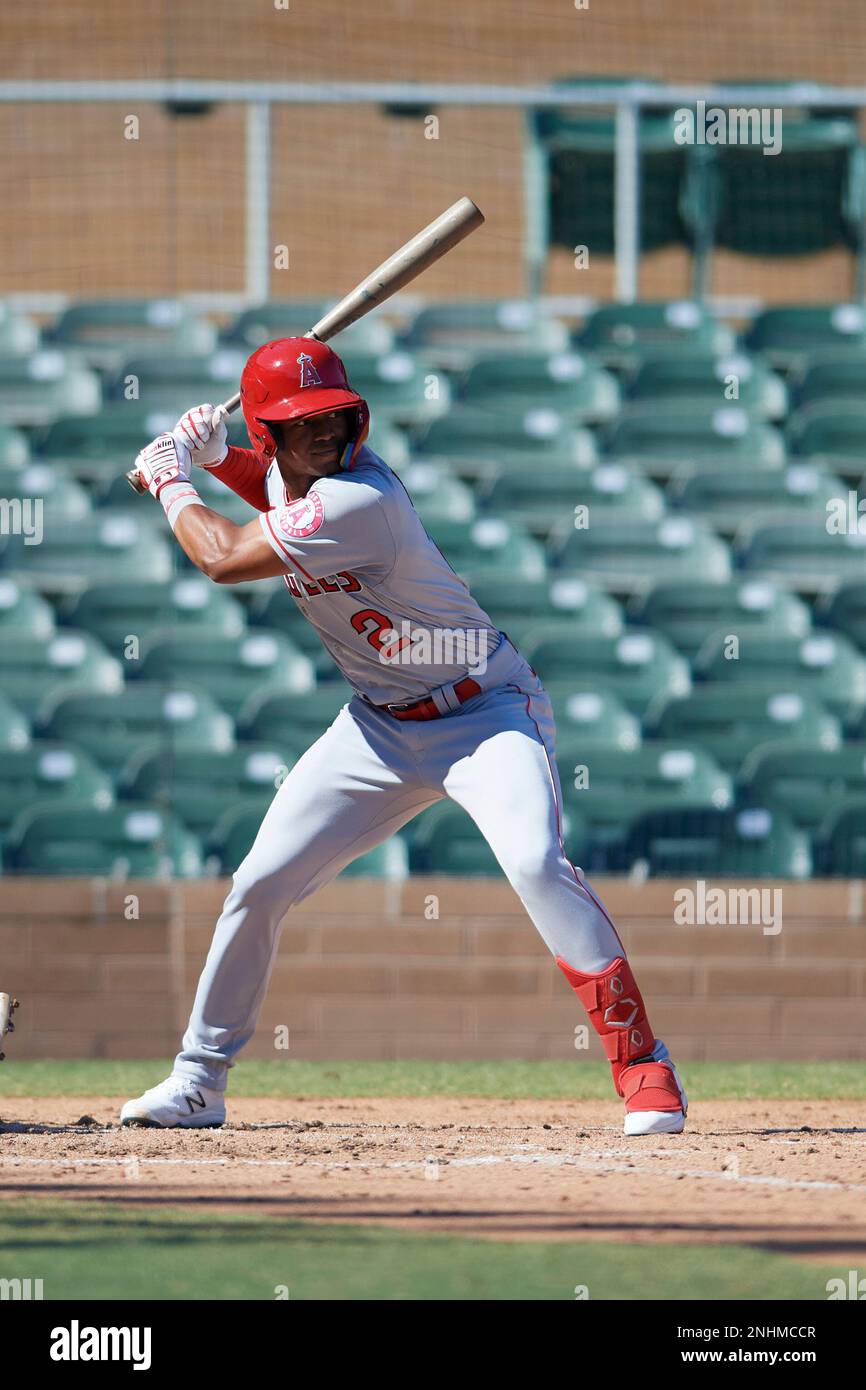 Kyren Paris (2) (Los Angeles Angels) of the Scottsdale Scorpions during ...