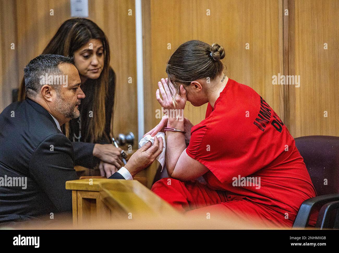 Defense attorneys Sabrina Puglisi and Frank Prieto talked to their client the OnlyFans model ...