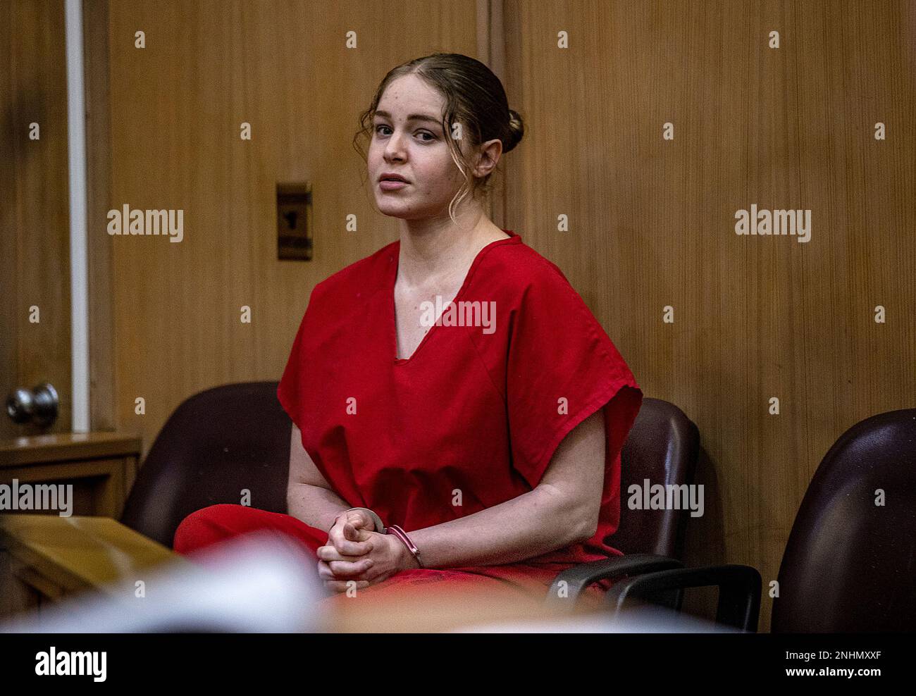 OnlyFans model Courtney Clenney seats in the courtroom during a hearing ...