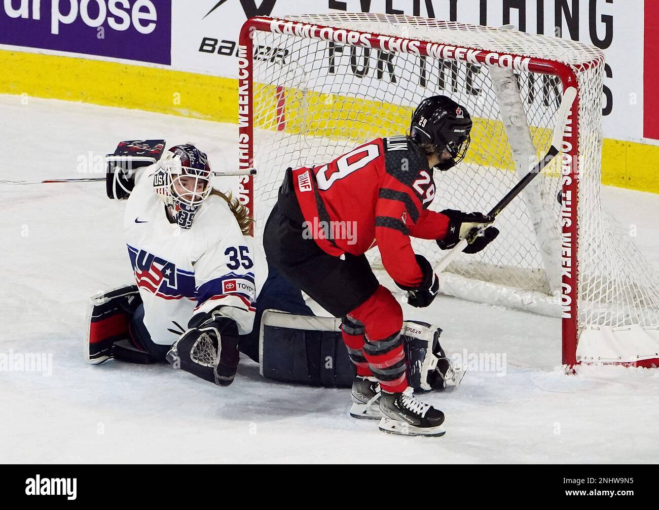 Canada's Marie-Philip Poulin (29) scores on a penalty shot goal on U.S ...