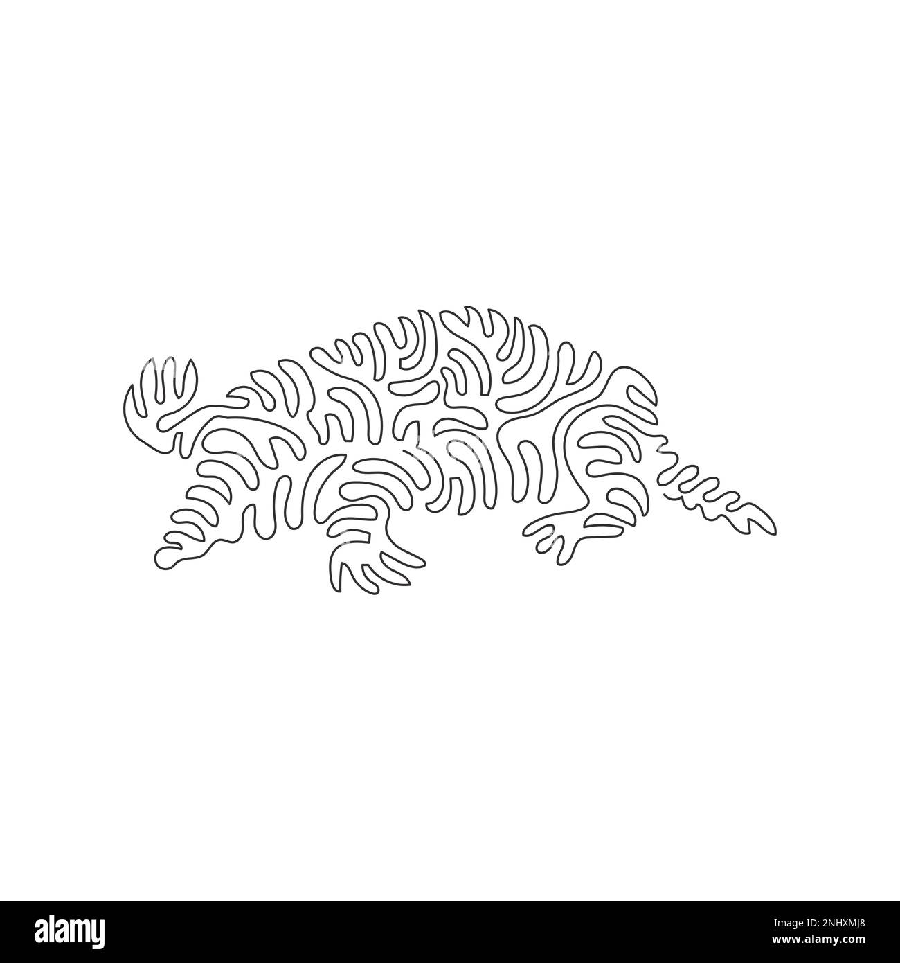 Courbe Continue Dessin Dune Ligne De Lart Abstrait Mignon De La