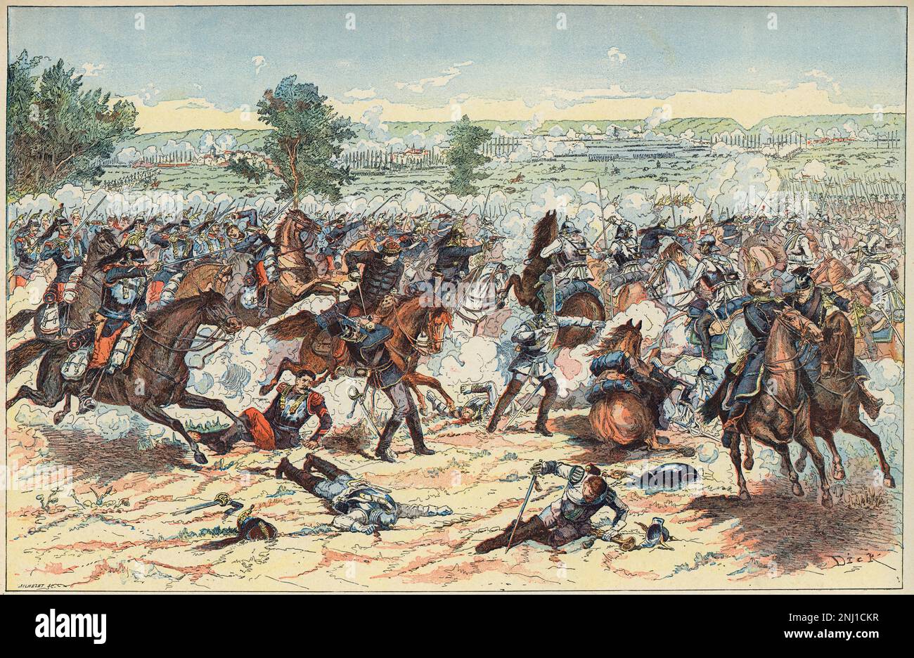 Historia. Guerra franco-prusiana (1870-1871). Batalla de Gravelotte. Carga de la caballería ...