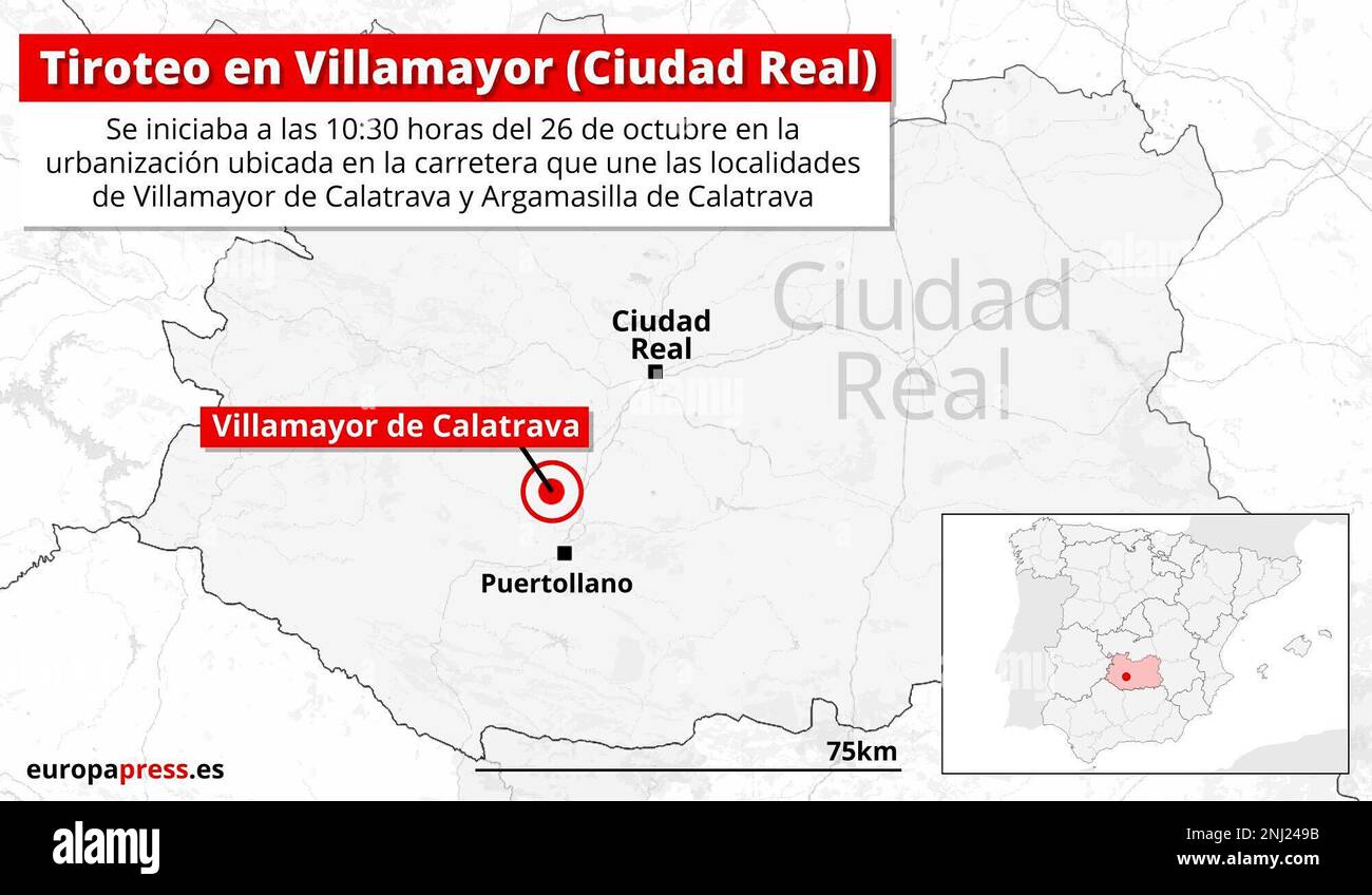 Map showing Villamayor de Calatrava in Ciudad Real (Castilla La-Mancha ...