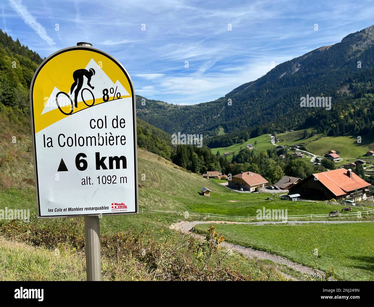 The village of Le Reposoir appears along the route to the summit of the ...