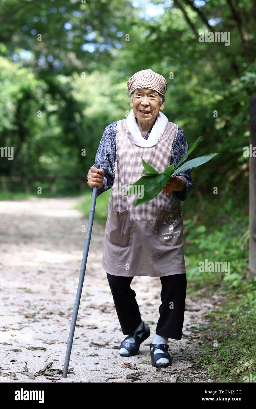 100-year-old Fumiko Yamada is pictured near a restaurant Shitaburuitei ...
