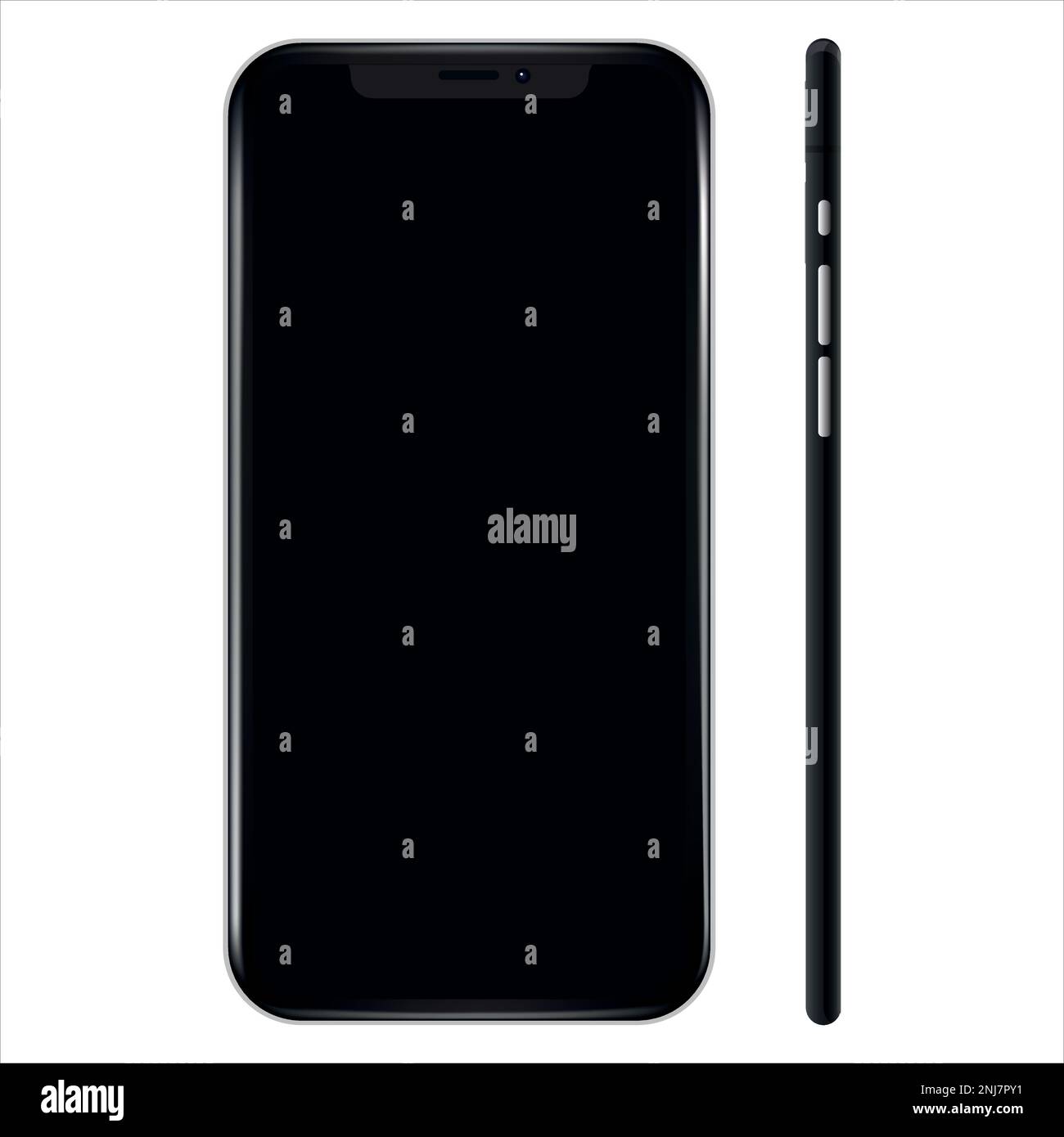Modèles réalistes smartphone avec écrans transparents, collection de ...