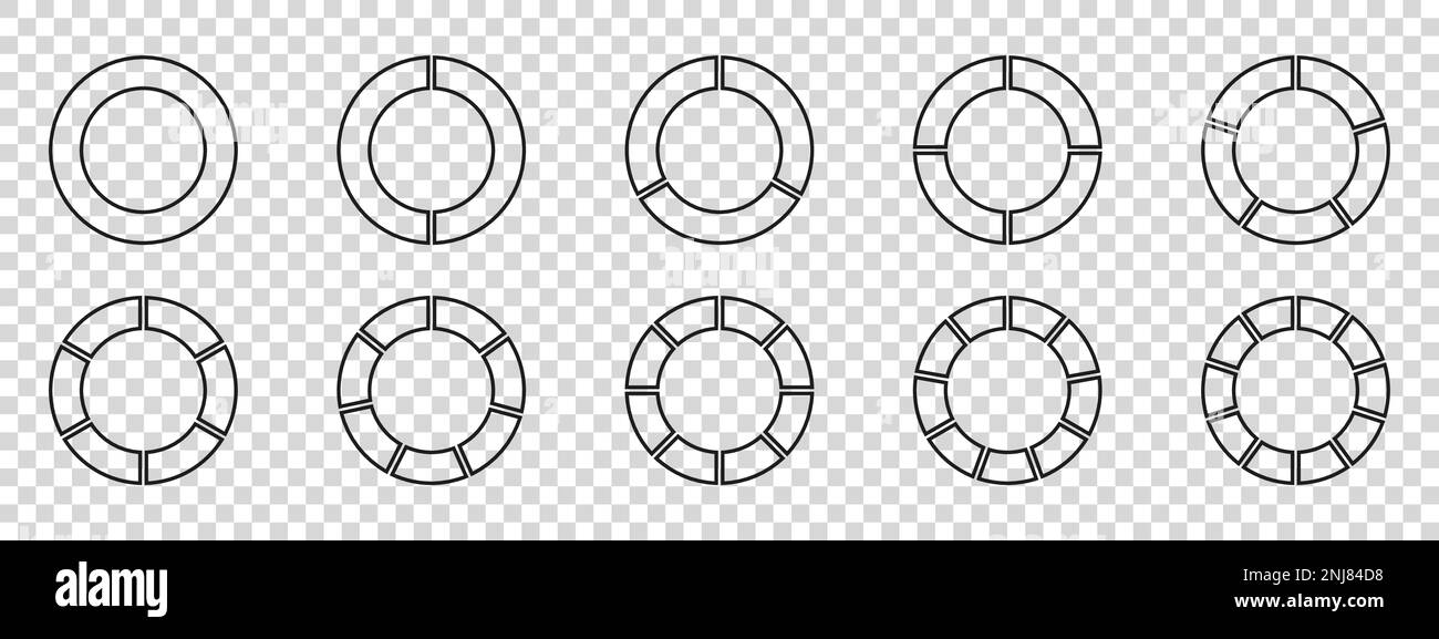 Cercles diagramme divisé 3, 10, 7, graphique icône graphique diagramme ...