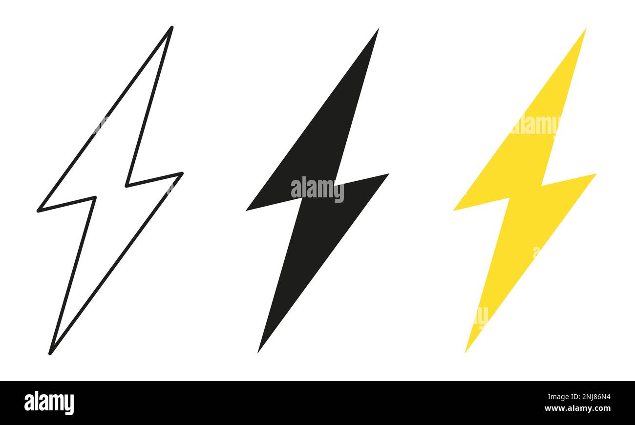 Ensemble de logos de éclair électrique Vector isolé sur fond blanc pour ...