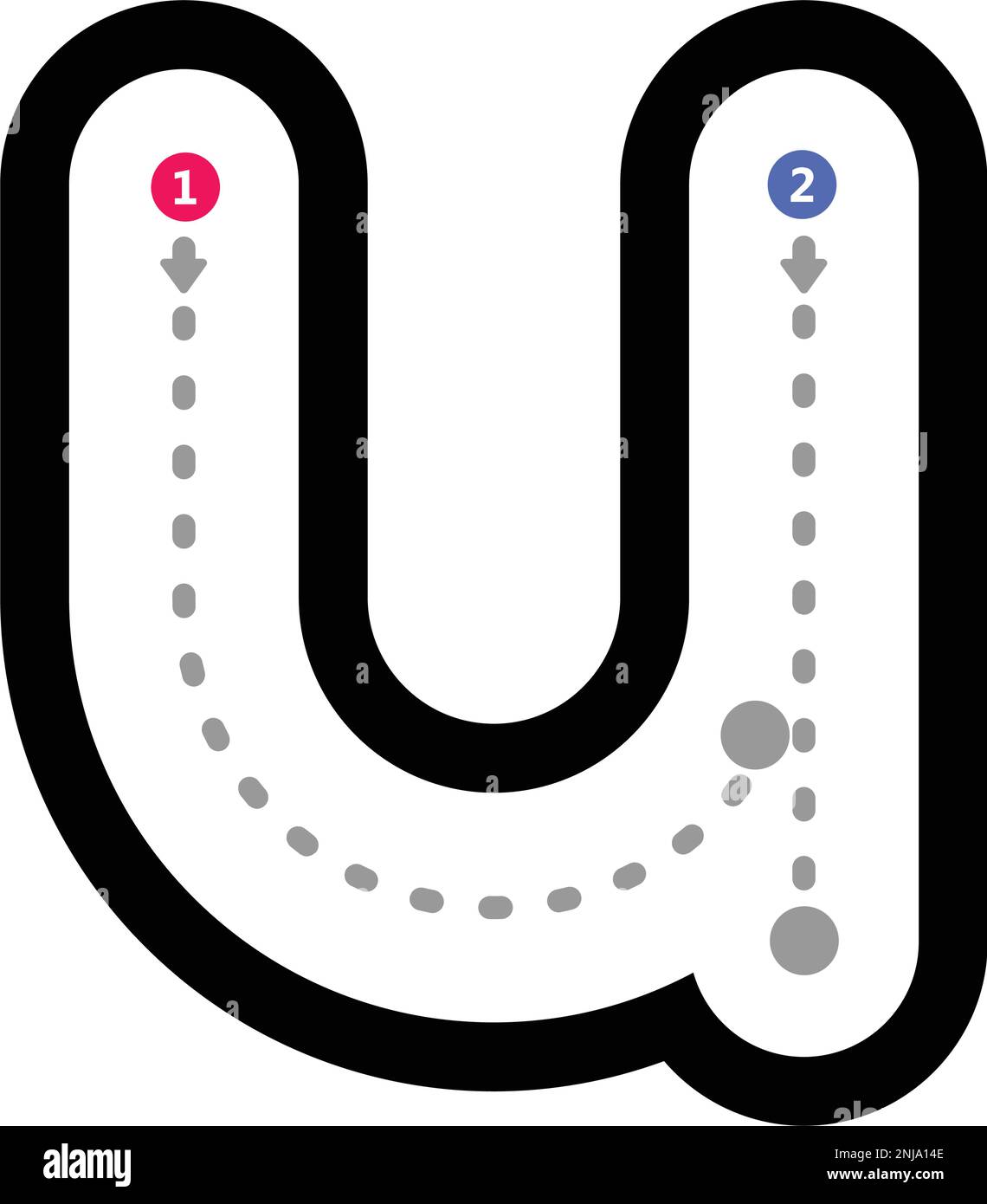 Tracé lettre de l'alphabet u minuscule préécriture élément en ...