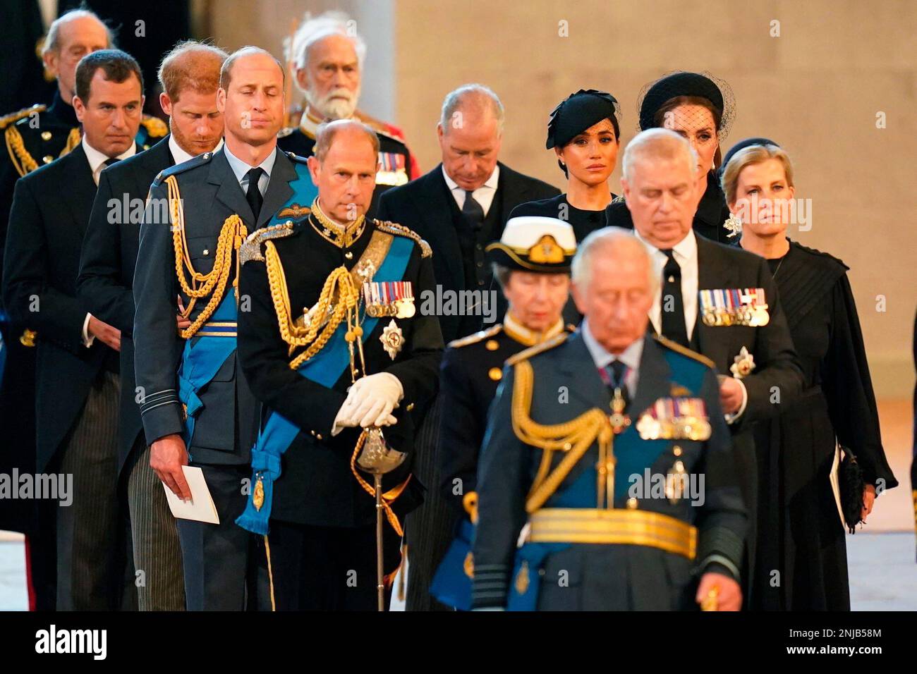 From left, Peter Phillips, Prince Harry, Prince William, the Duke of ...