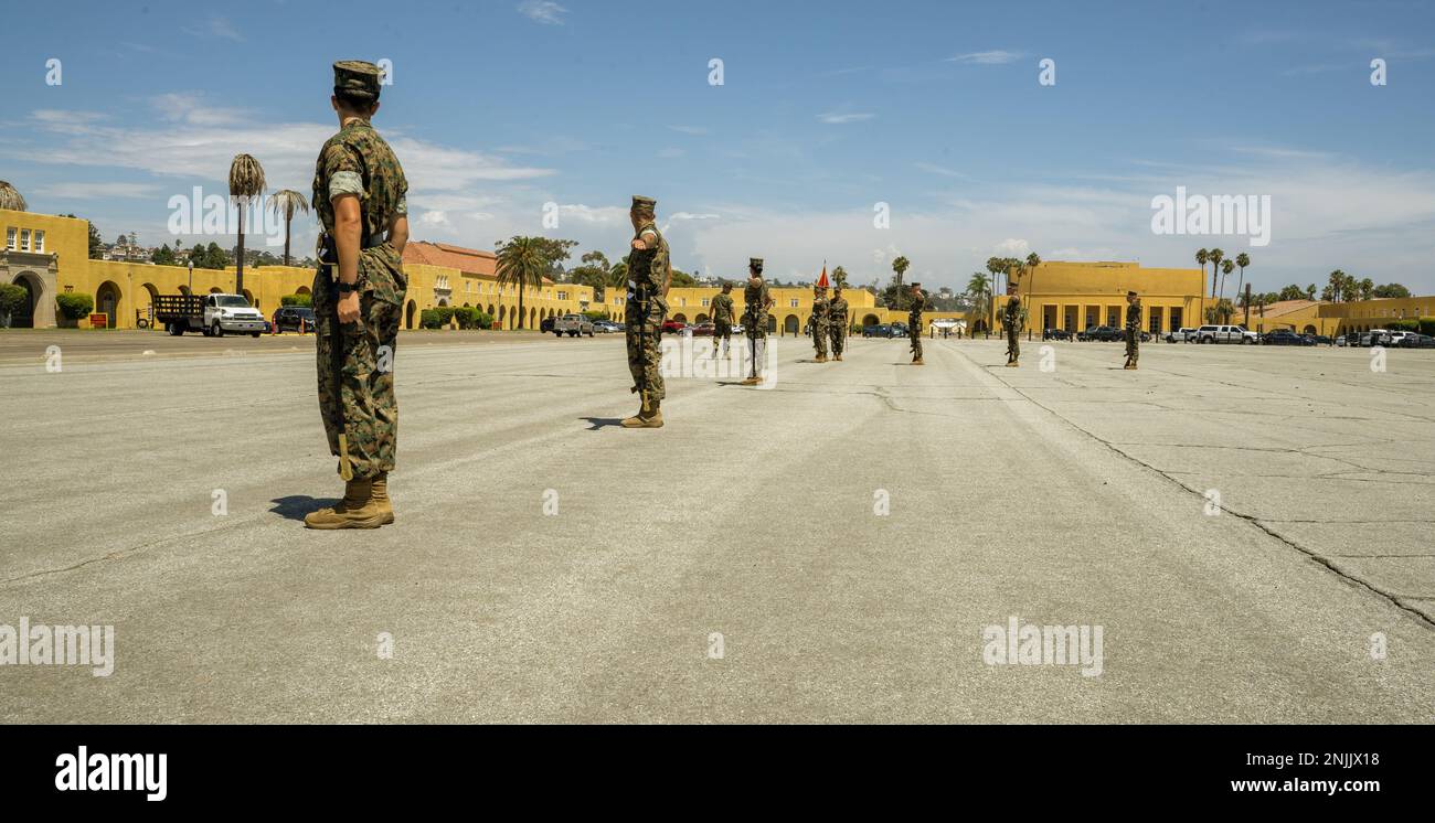 ÉTATS-UNIS Les étudiants du corps de la marine avec l'école d'instructeur de forage, Recruit ...