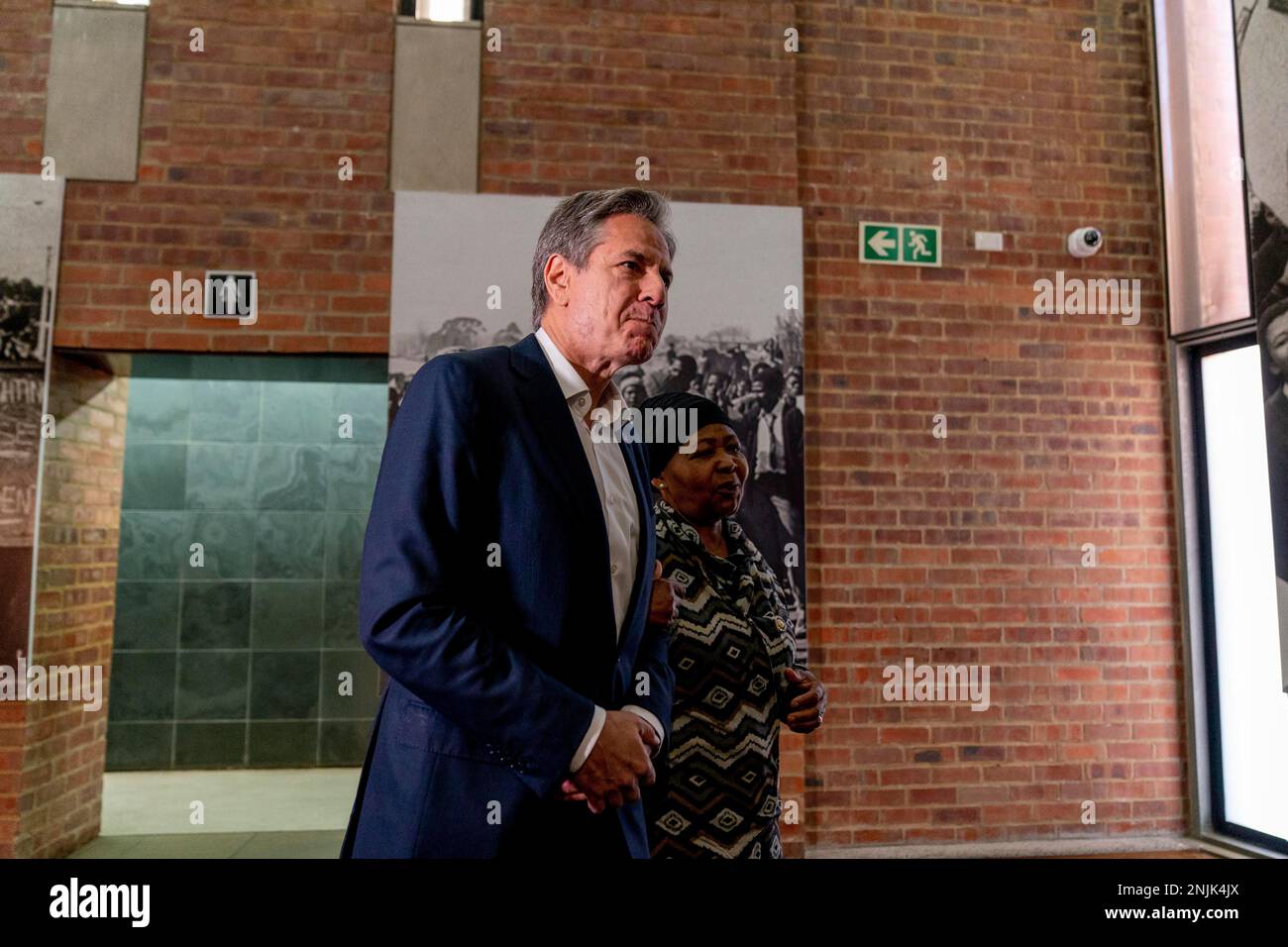 Secretary of State Antony Blinken and Antoinette Sithole, the sister of ...