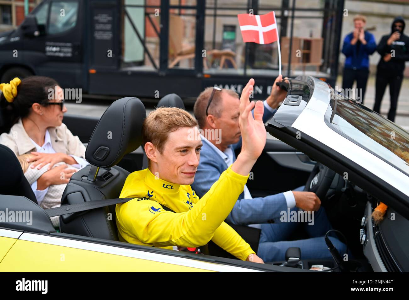 Jumbo-Visma team's Danish rider and winner of the 109th edition of the ...