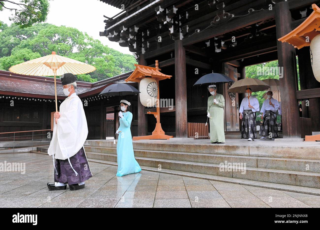 Japanese Princess Kako of Akishino visits the Meiji Jingu Shrine in ...