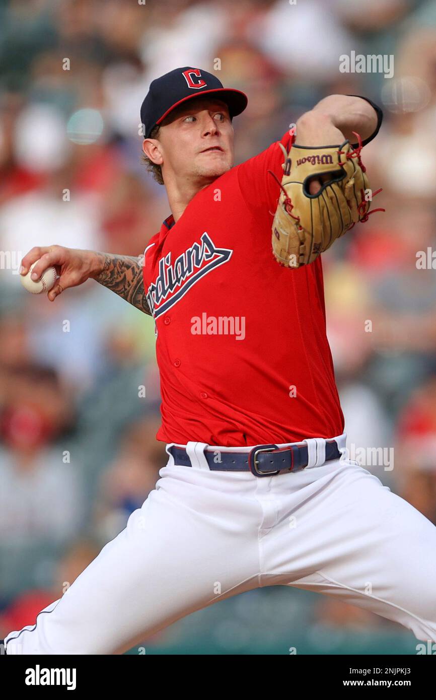 CLEVELAND, OH - JULY 15: Cleveland Guardians starting pitcher Zach ...