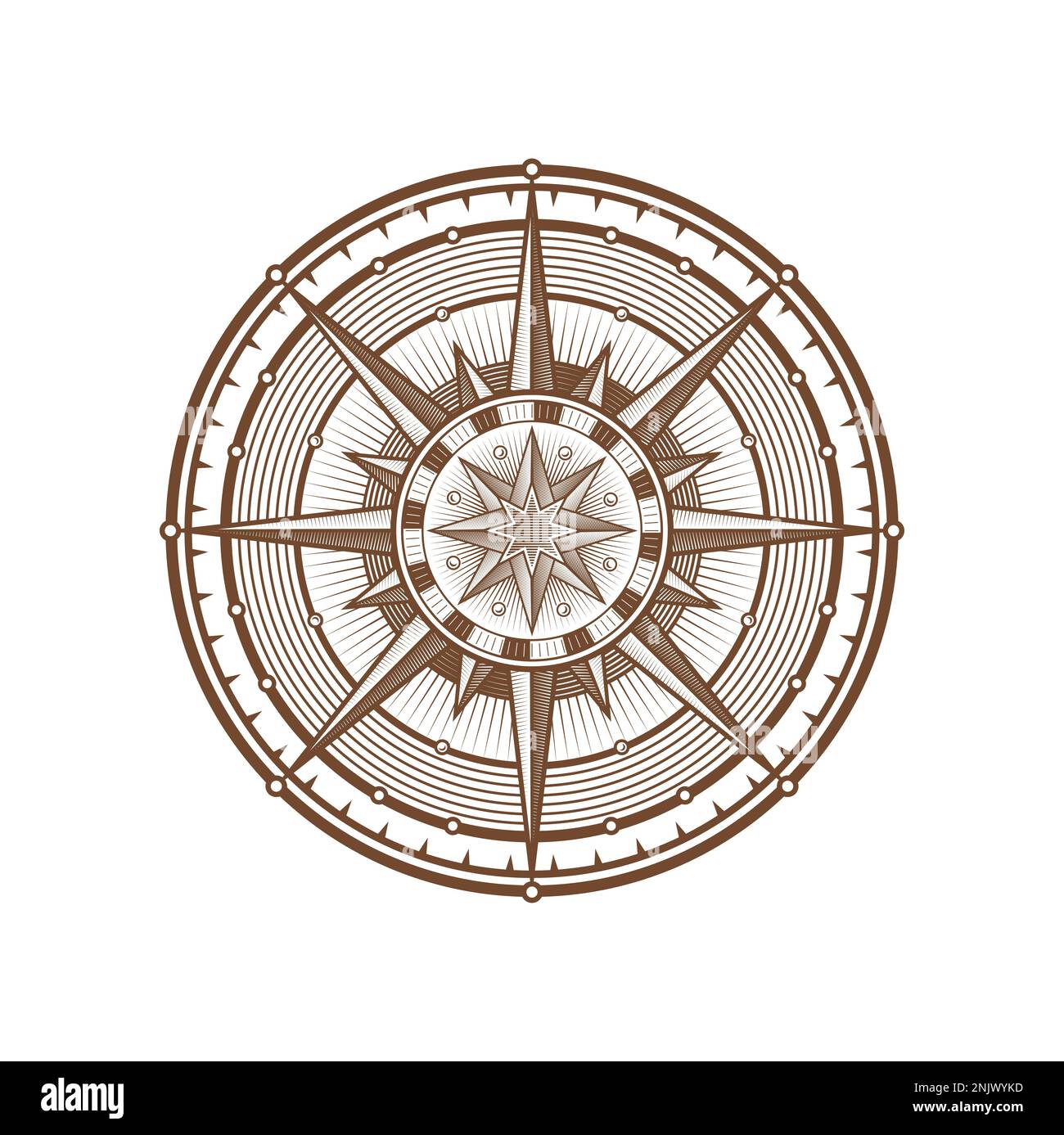 Boussole, symbole géographique rose vent. Cartographie marine compas ...