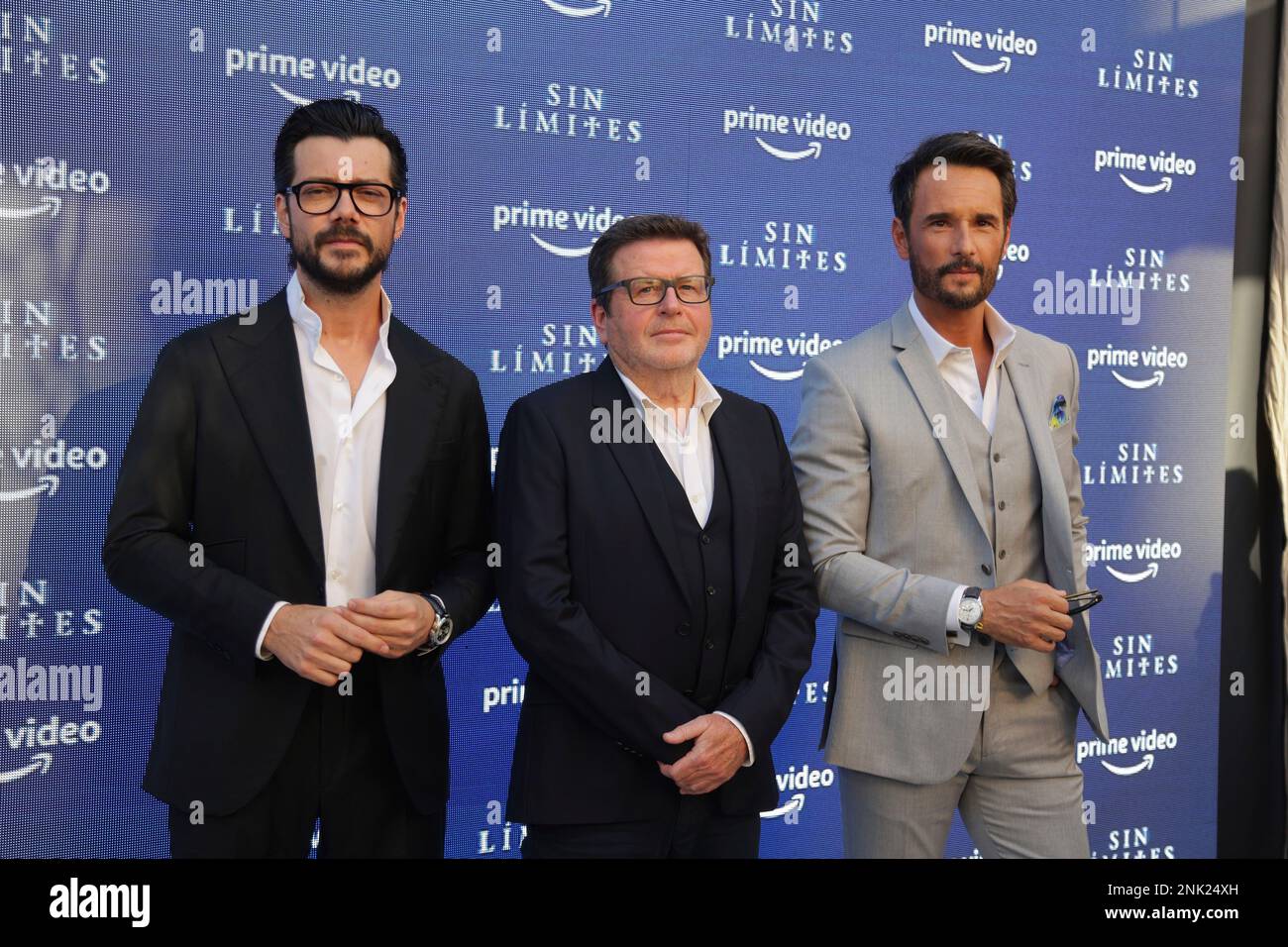 Álvaro Morte, Simon West and Rodrigo Santoro attend the premiere of ...