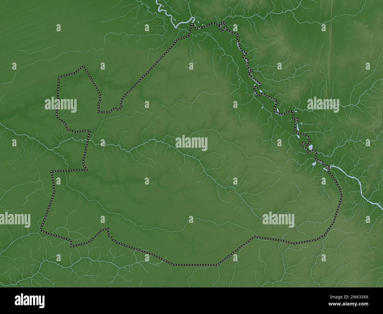 Matam, région du Sénégal. Carte d'altitude colorée en style wiki avec ...