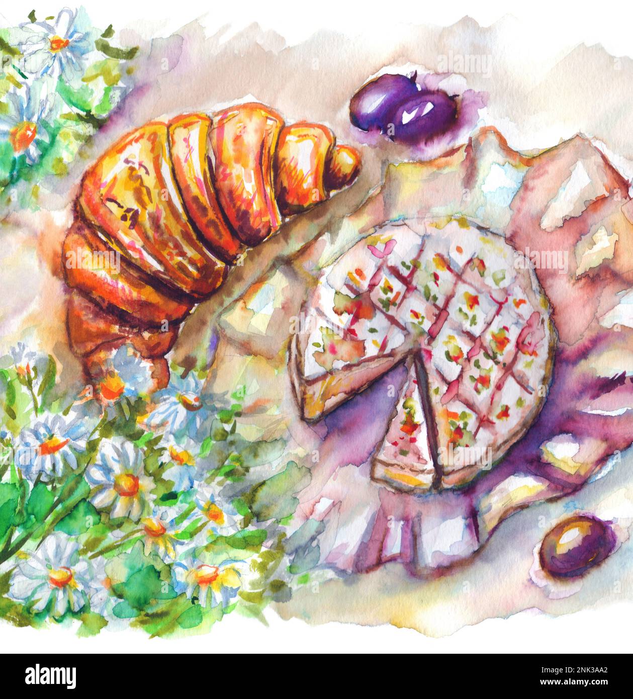 Petit dejeuner croissant dessin Banque de photographies et d’images à ...