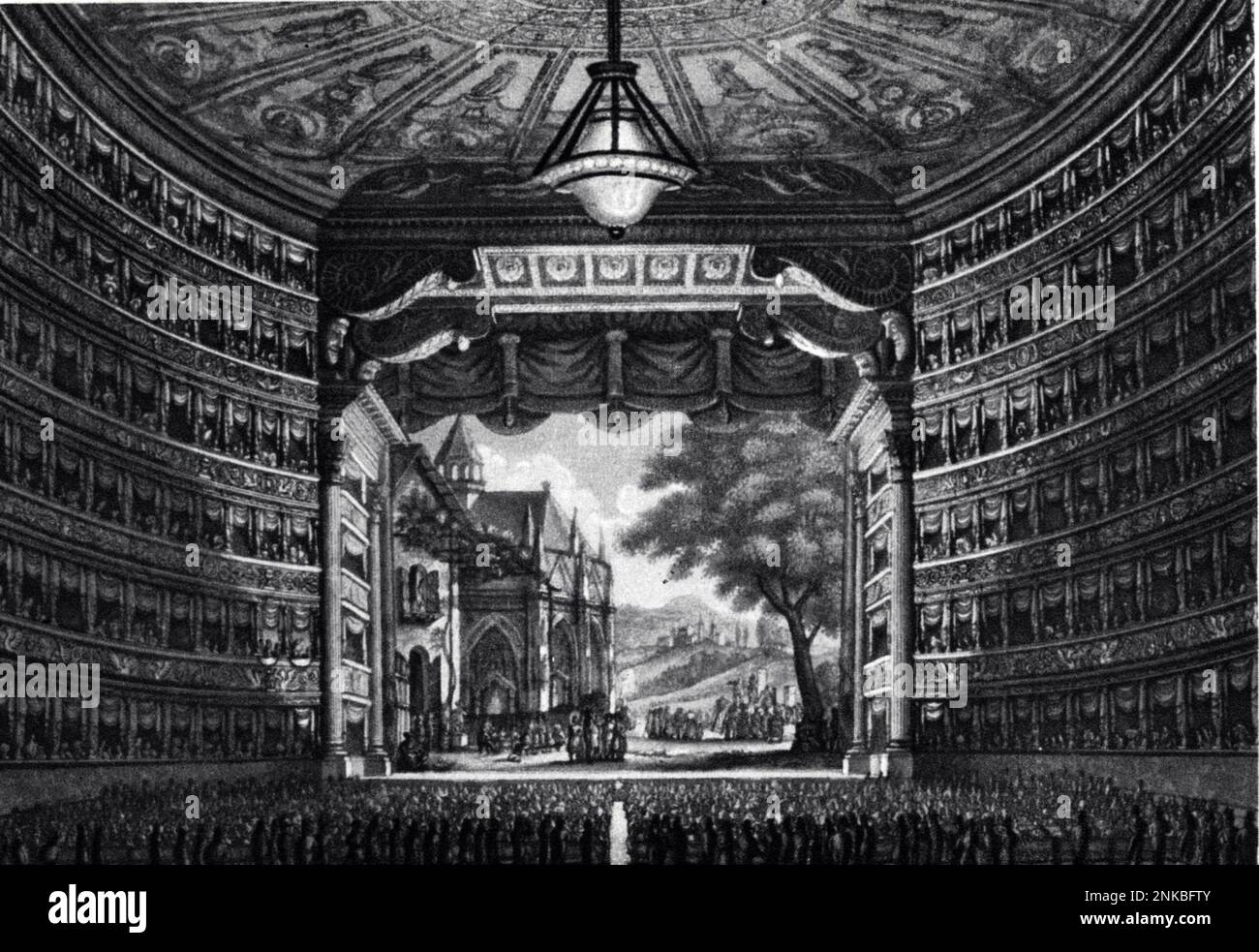 L'intérieur du THÉÂTRE DE LA SCALA à Milan par l'architecte GIUSEPPE ...