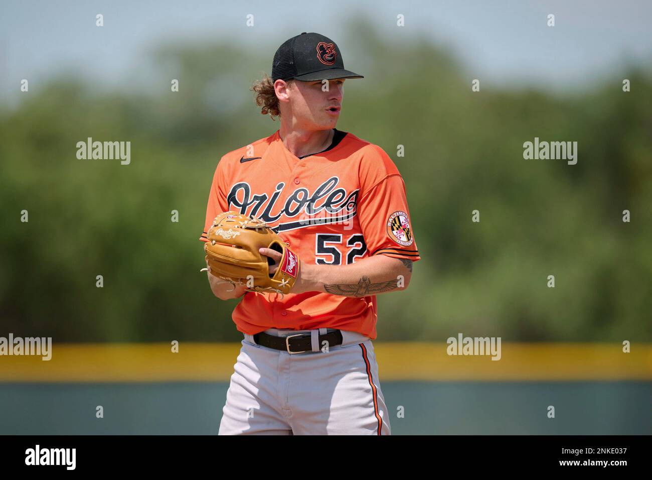 Baltimore Orioles pitcher Nolan Hoffman (52) during a MiLB Spring ...