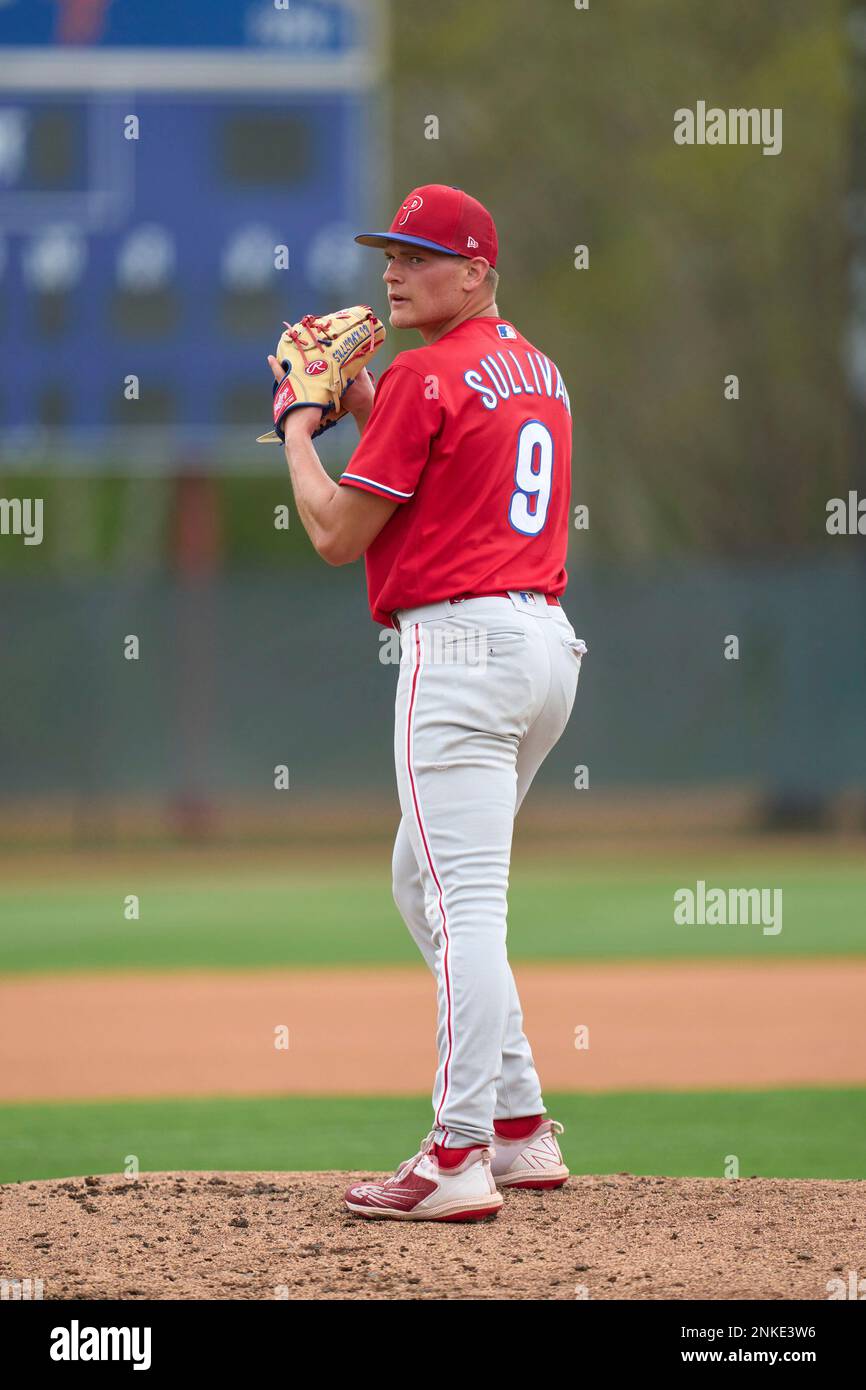 Philadelphia Phillies pitcher Billy Sullivan (9) during MiLB Spring ...