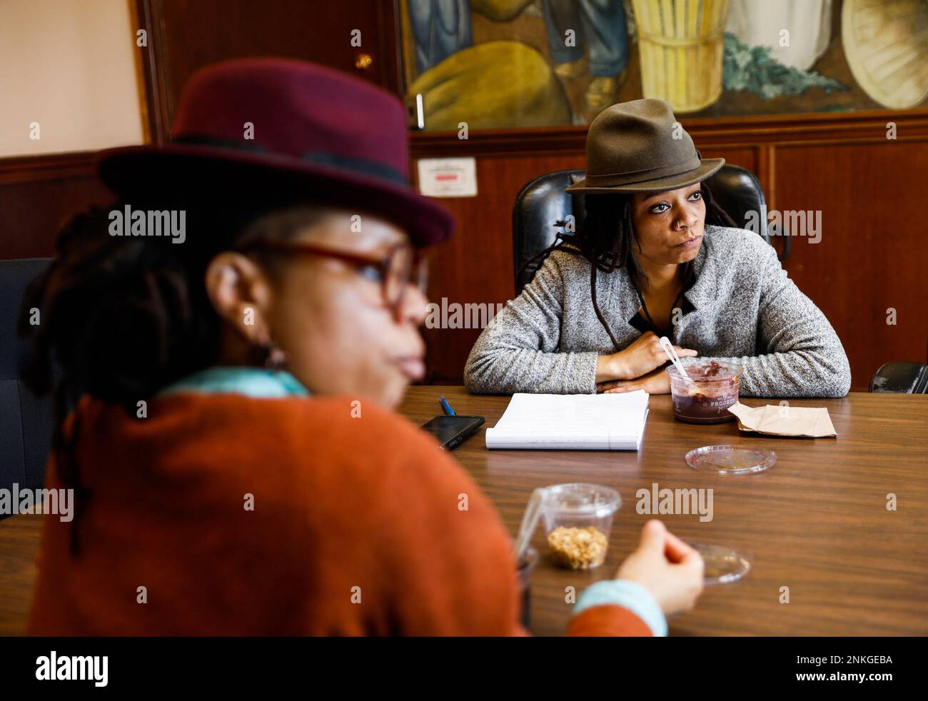 Melorra Green (left) and her twin sister Melonie Green (right), who are ...