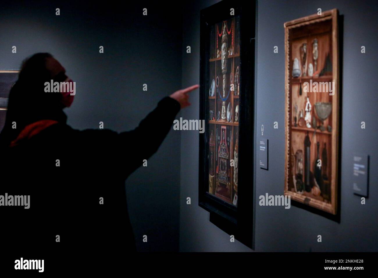 Visitors contemplate the 17th-century work of the Spaniard Vicente ...