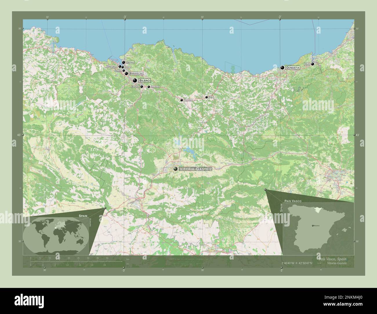 Pais Vasco, communauté autonome d'Espagne. Ouvrez la carte des rues ...