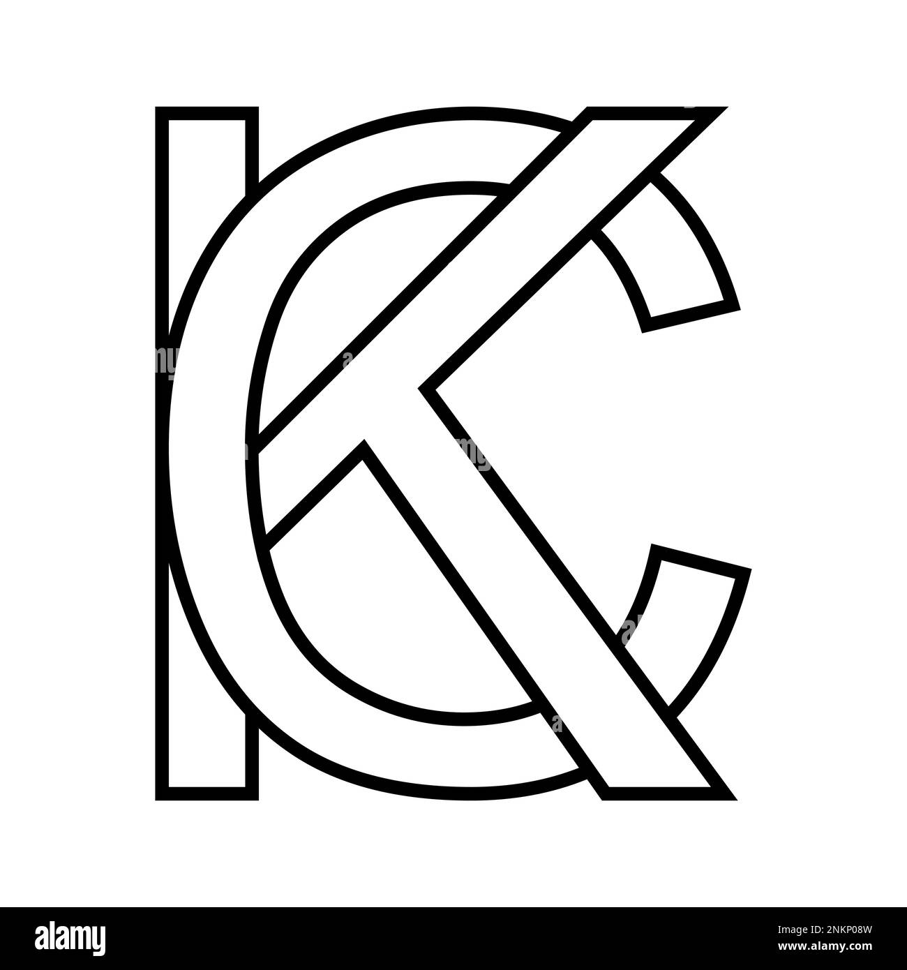 Double c logo Banque d'images noir et blanc - Alamy