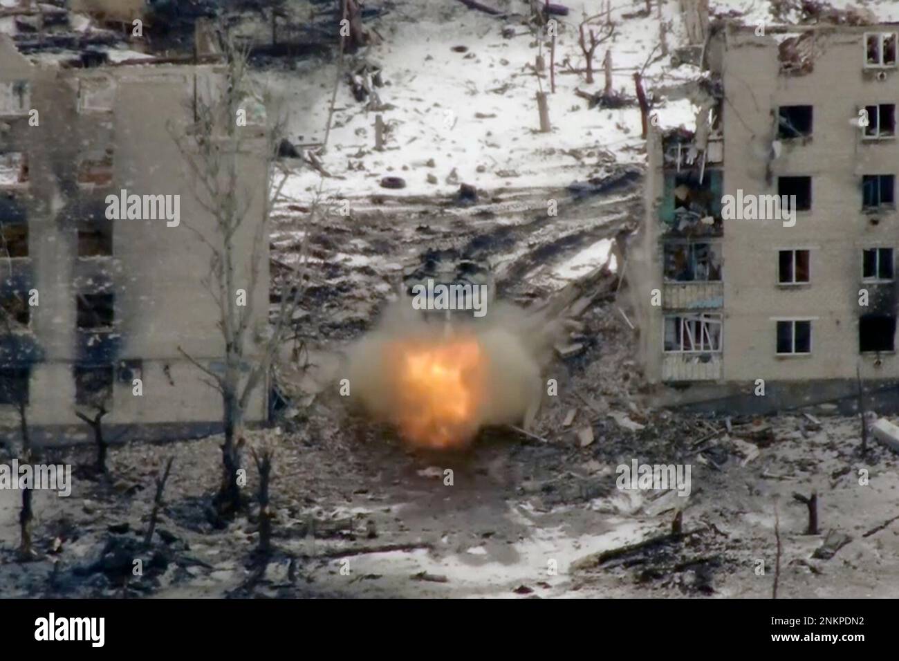 New video footage shot on Feb. 19, 2023 from the air with a drone for ...