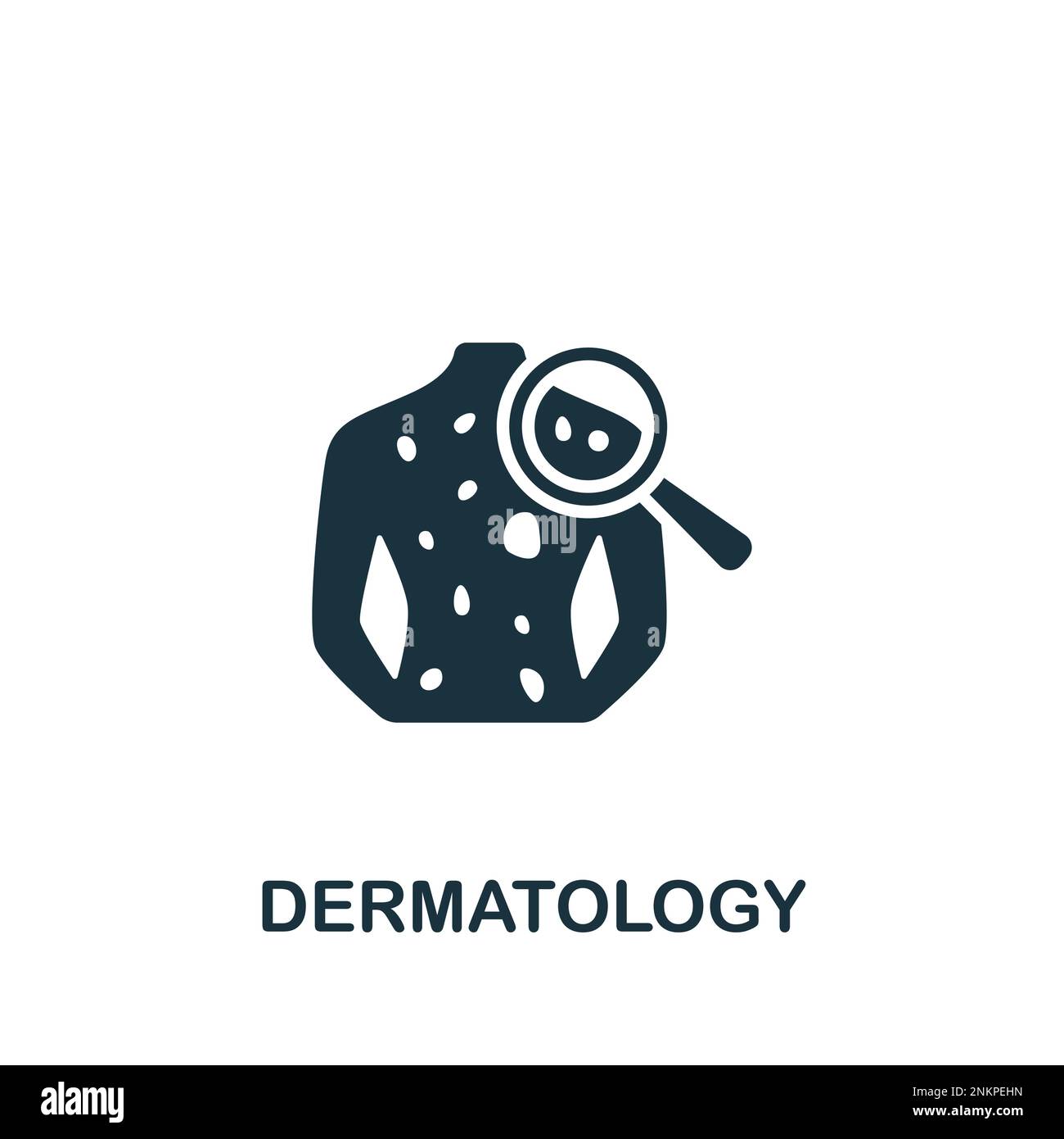 Icône dermatologie. Signe simple monochrome de la collection médicale ...