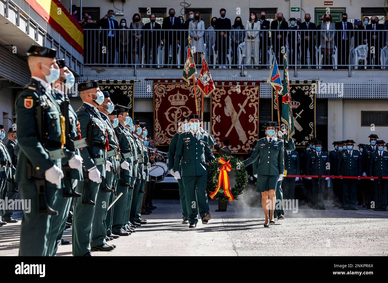 Several Civil Guards in a parade during the inauguration ceremony of ...