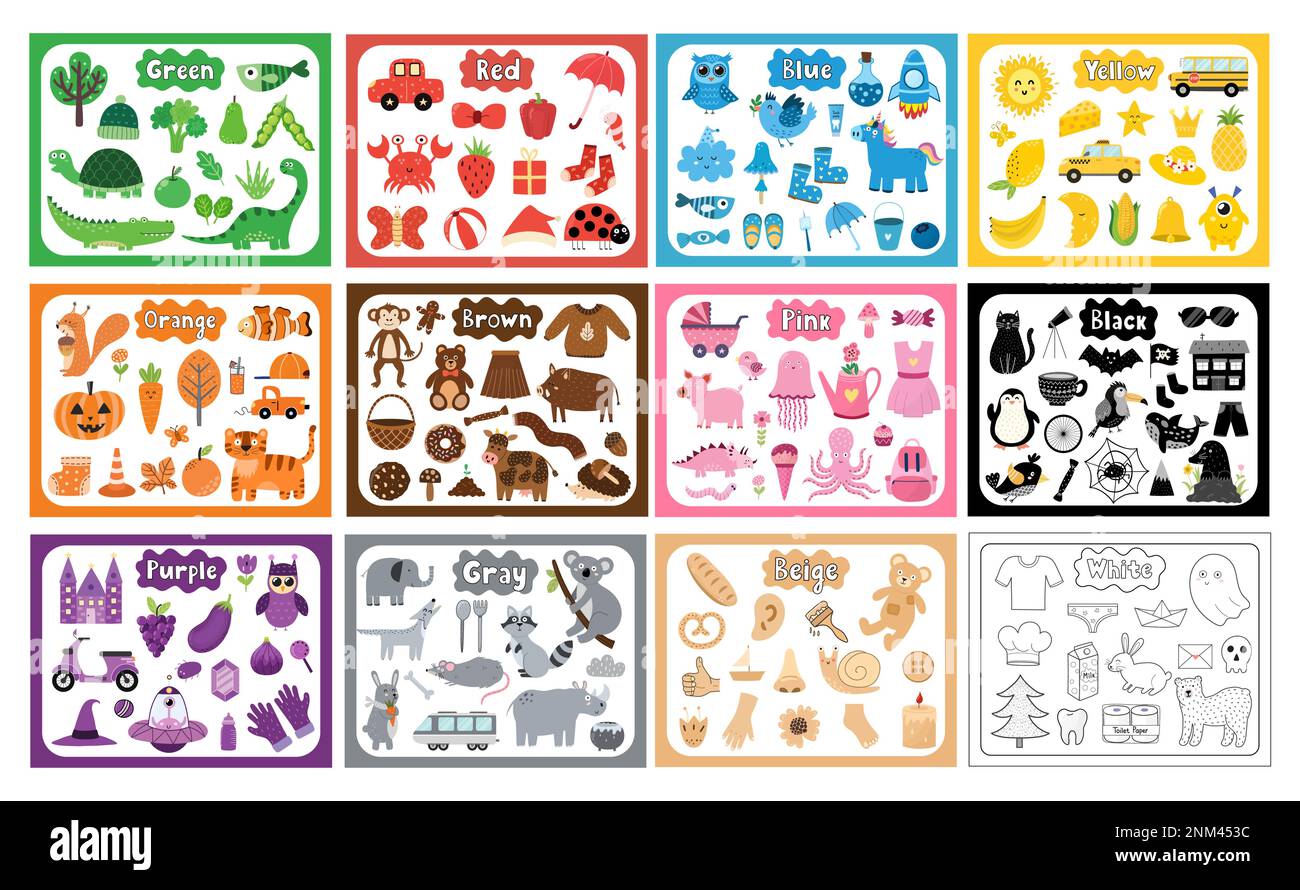 Ensemble d'objets couleur. Couleurs primaires grande collection avec ...