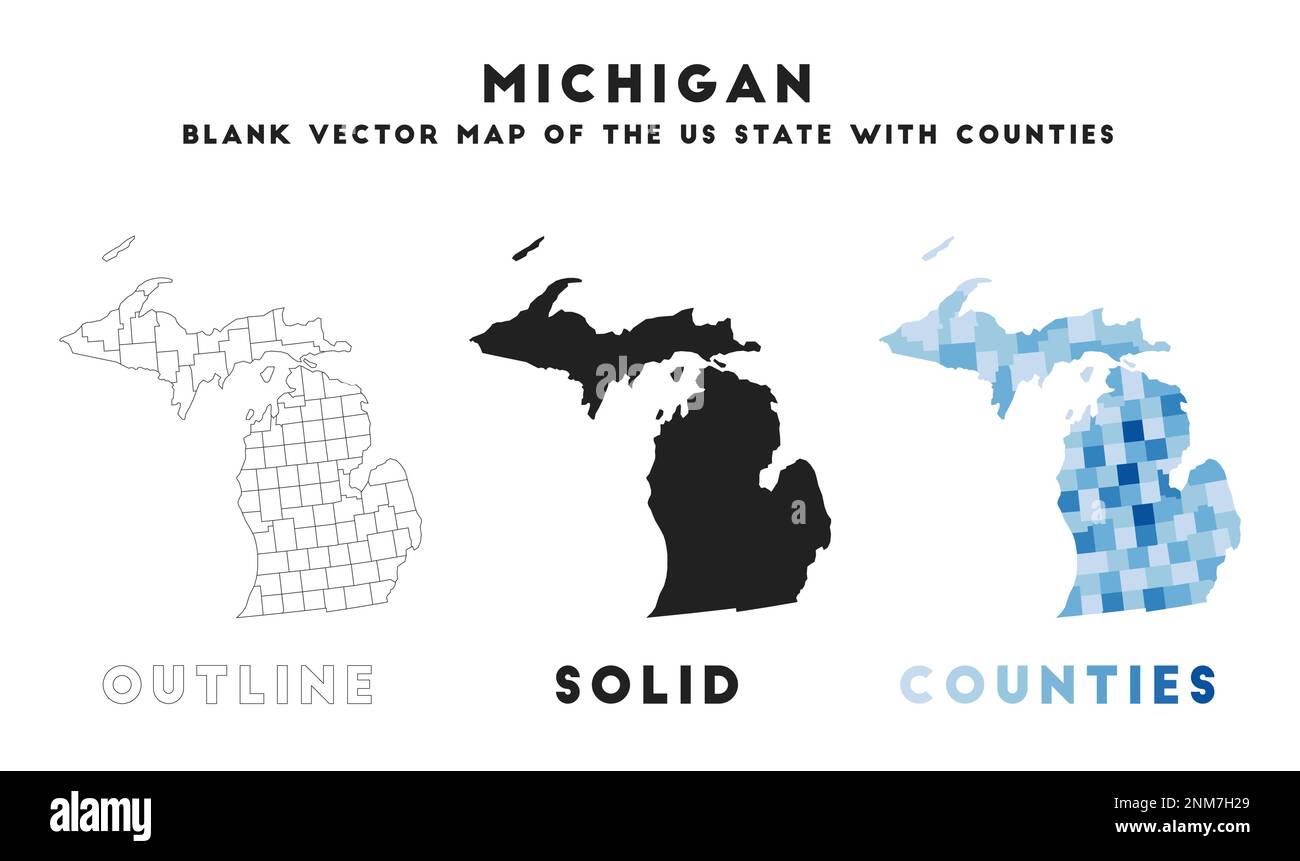 Michigan map Banque d'images vectorielles - Alamy