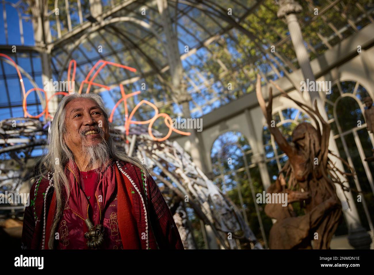 The artist Kidlat Tahimik, at the presentation of his exhibition ...