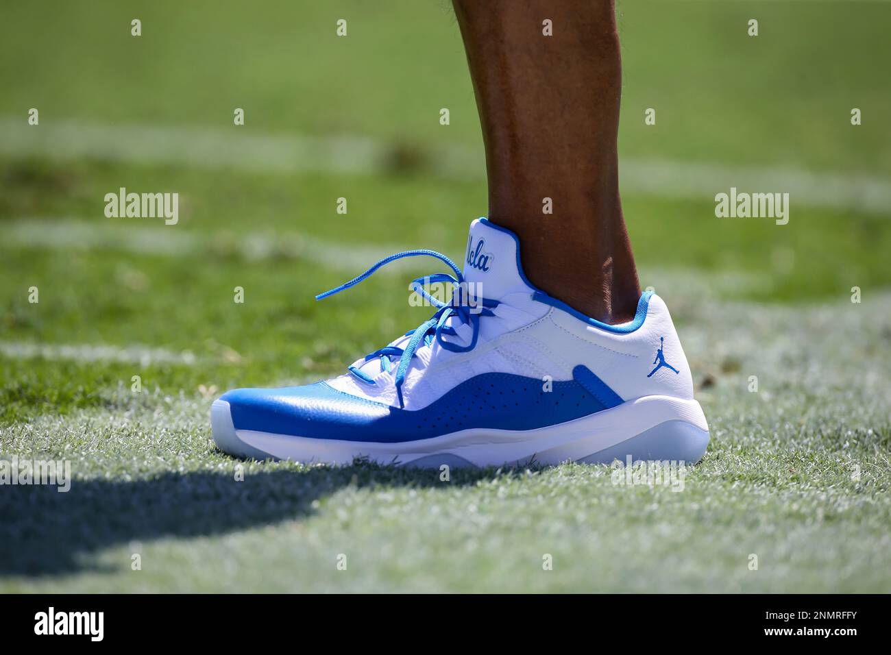 PASADENA, CA - AUGUST 28: UCLA Bruins Jordan shoe during a college ...